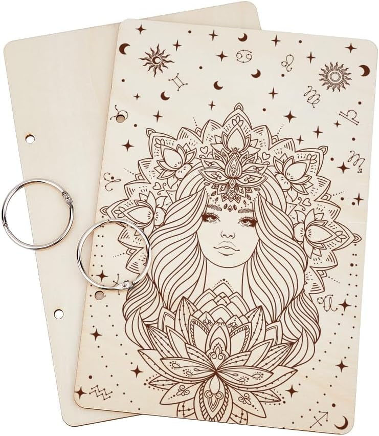 Mandala Goddess Greeting Card Holder Organizer Stars Sun Moon Wooden ...