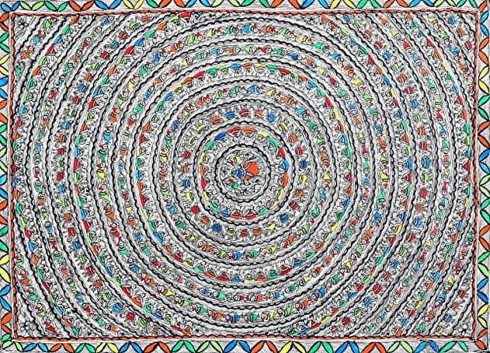 Mandala: Godna Style - Madhubani Painting on Hand Made Paper - Folk ...