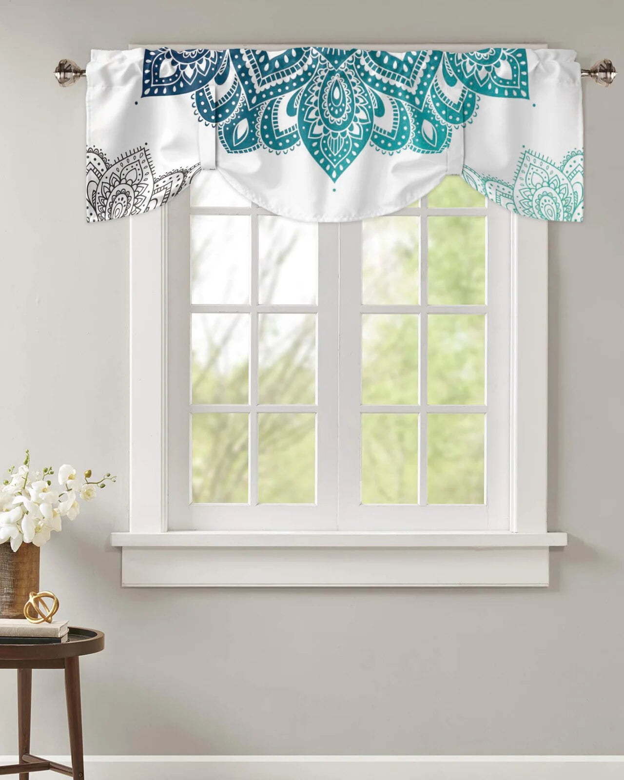Mandala Gradient Window Valance Curtain Kitchen Cafe Short Curtains ...