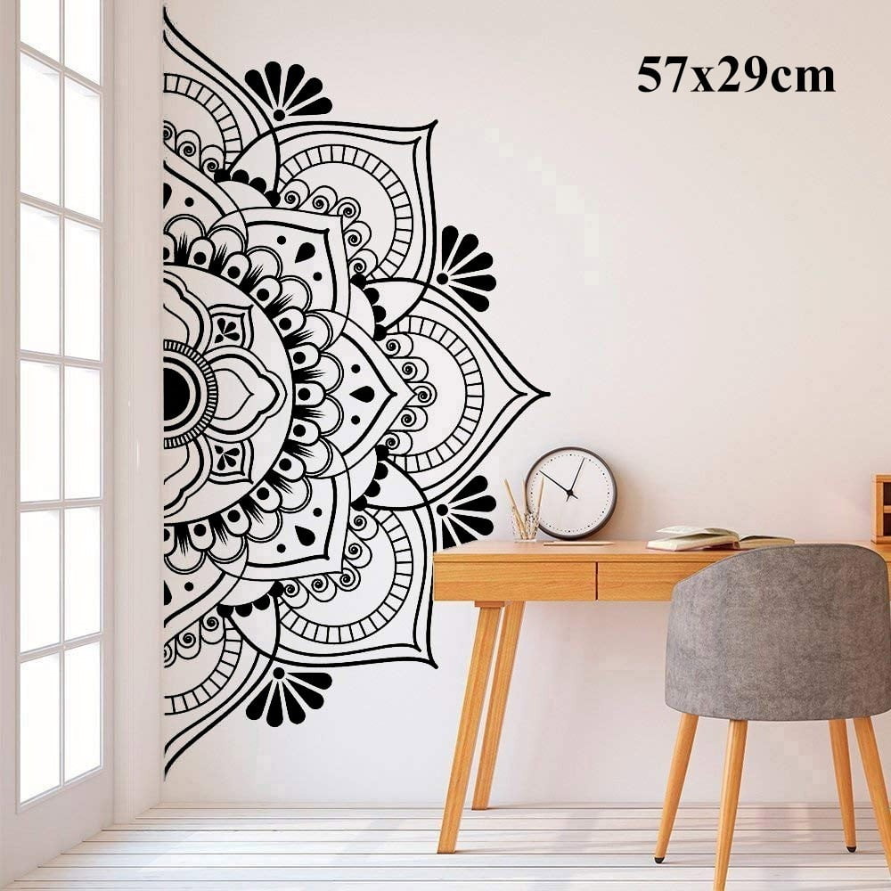 Mandala In Half Wall Sticker Wall Decal Decor Art Living Room Bedroom ...