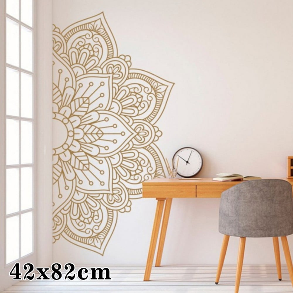 Mandala In Half Wall Sticker Wall Decal Decor Art Removable Room Home ...