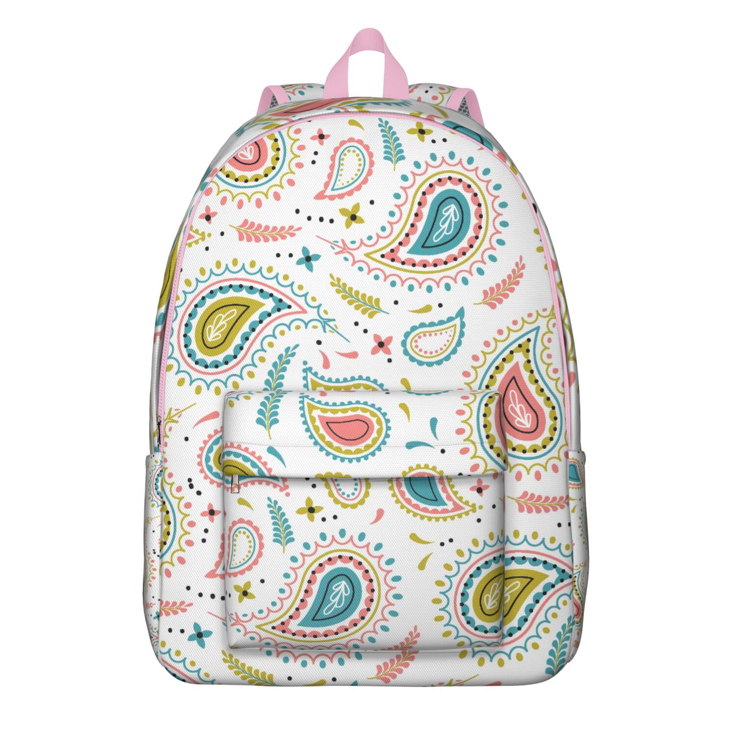 Mandala Inspired Paisley Backpack for Women, Ethnic Boho Floral School ...