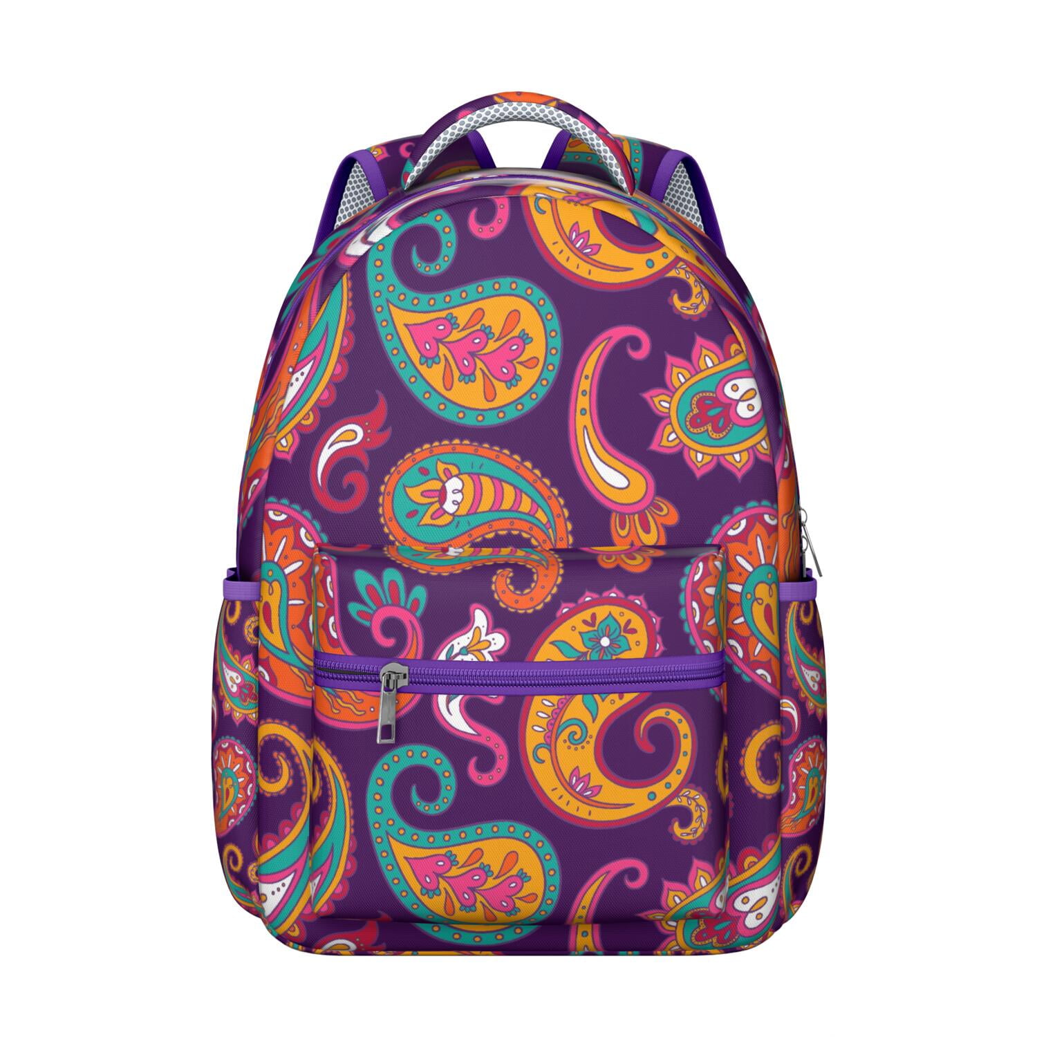 Mandala Inspired Paisley Daypack - Lightweight & Spinal Support Design ...