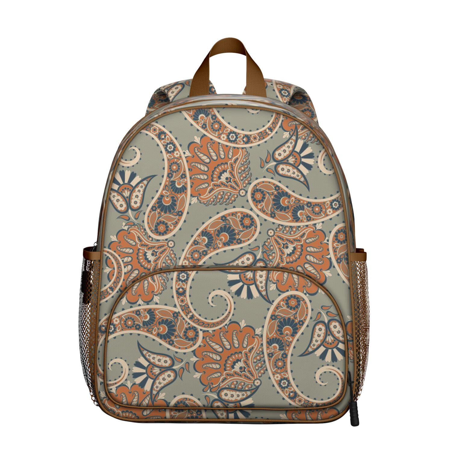 Mandala Inspired Paisley Students Backpack - Colorful Vibrant Indian ...