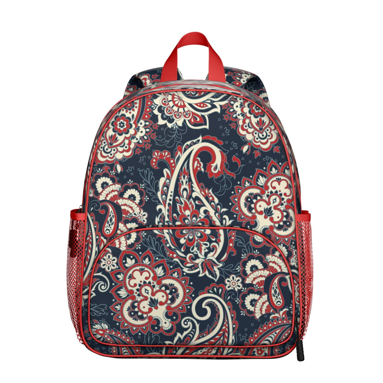 Mandala Inspired Paisley Students Backpack - Colorful Vibrant Indian ...