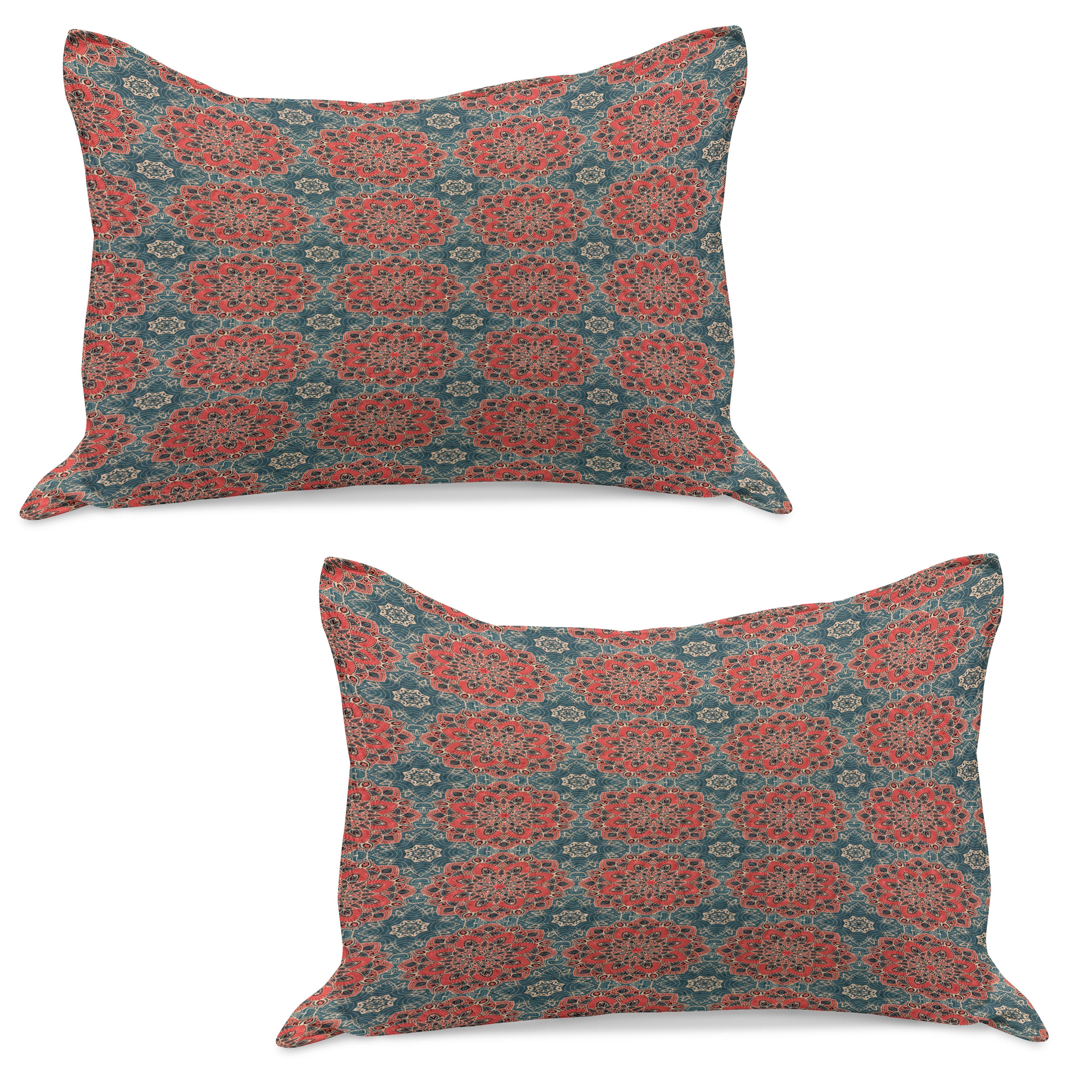 Mandala Knitted Quilt Pillowcover Set of 2, Culture Inspired Middle ...