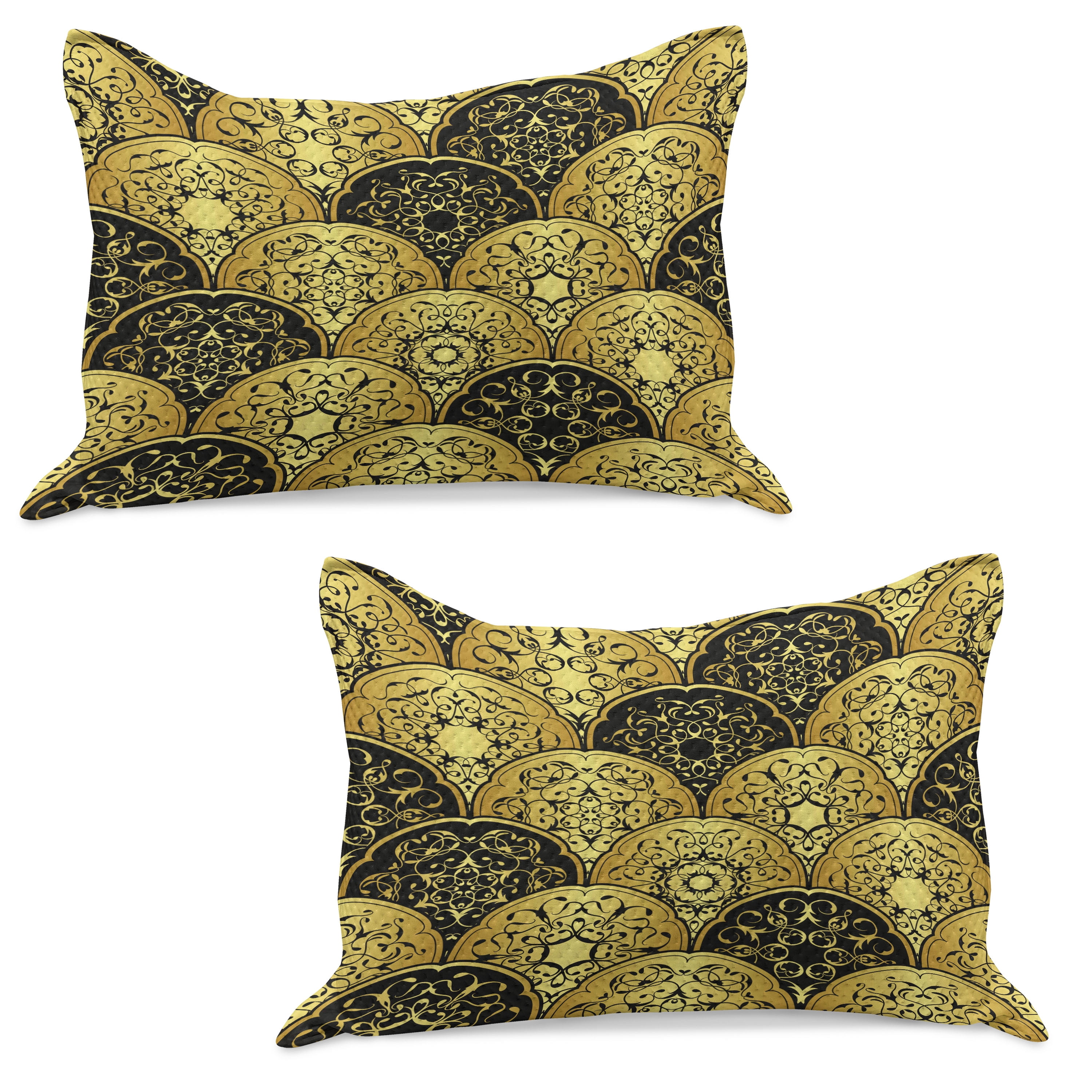 Mandala Knitted Quilt Pillowcover Set of 2, Overlapping Round Shapes ...