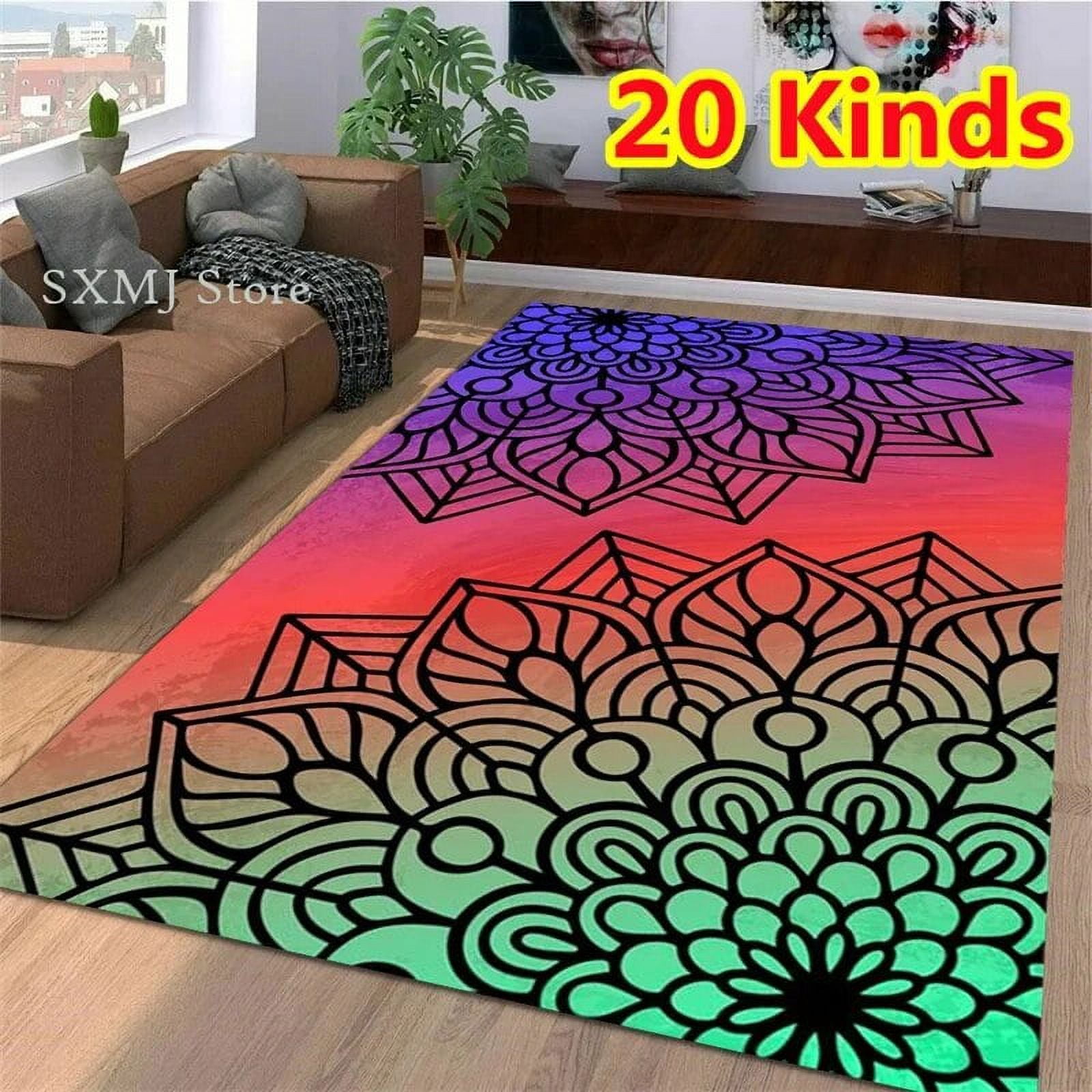 Mandala Large Carpet Area Rug Floral Flower Printing Pray Rugs Floor ...