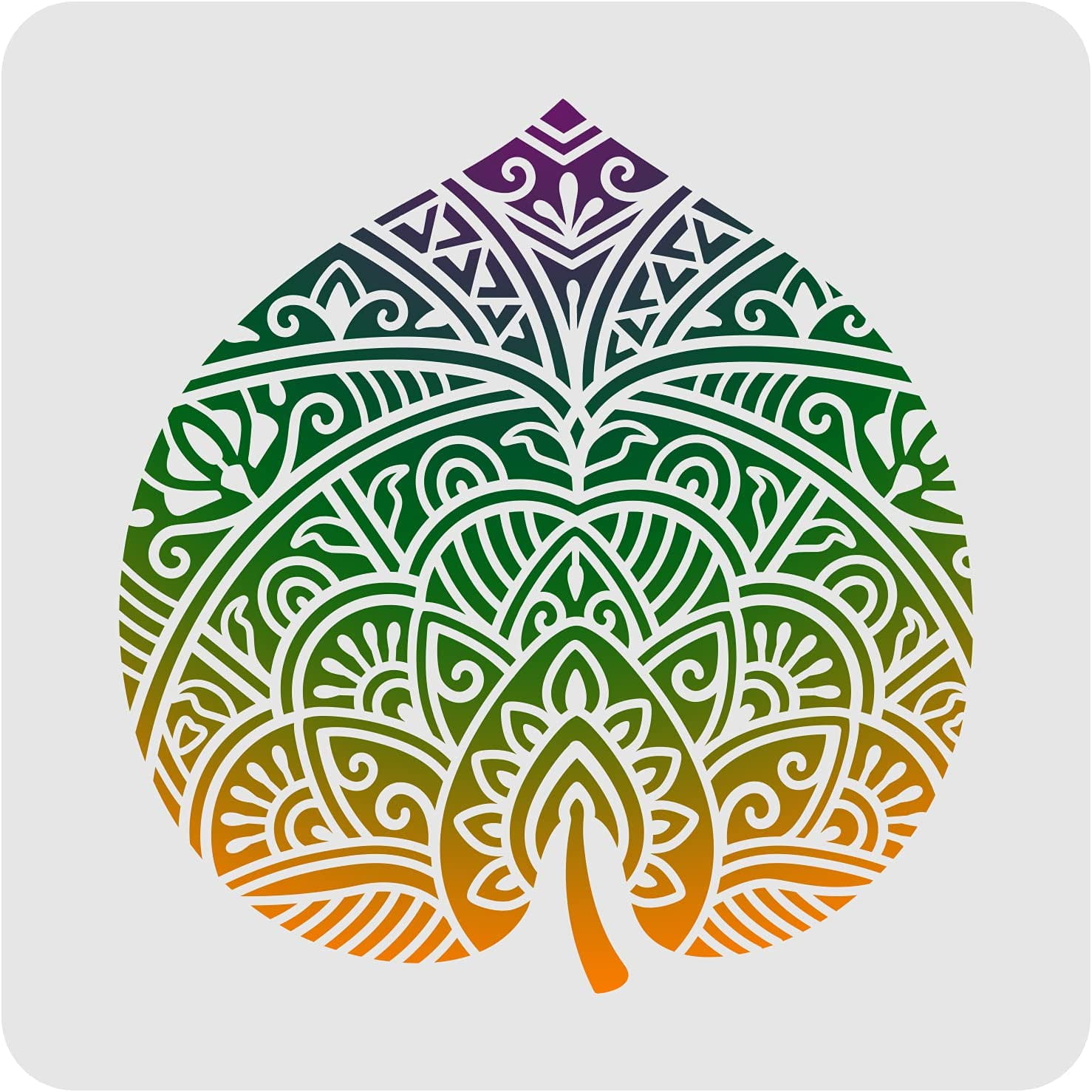 Mandala Leaf Stencils Decoration Template 30x30cm/11.8x11.8inch Plastic ...