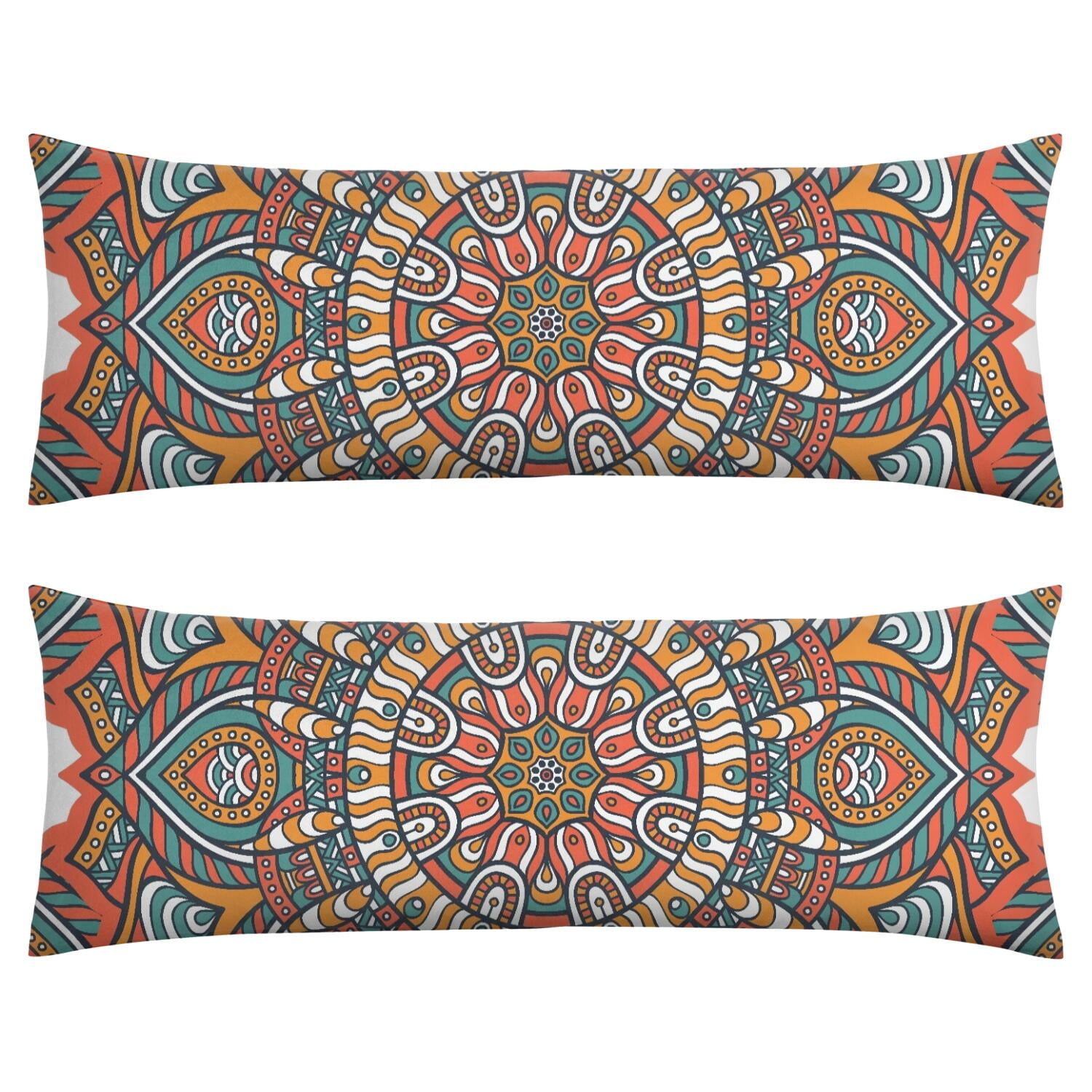 Mandala Long Body Pillow Cover – Soft & Breathable Meditation Fabric, Hidden Zipper, 20"x54 ...