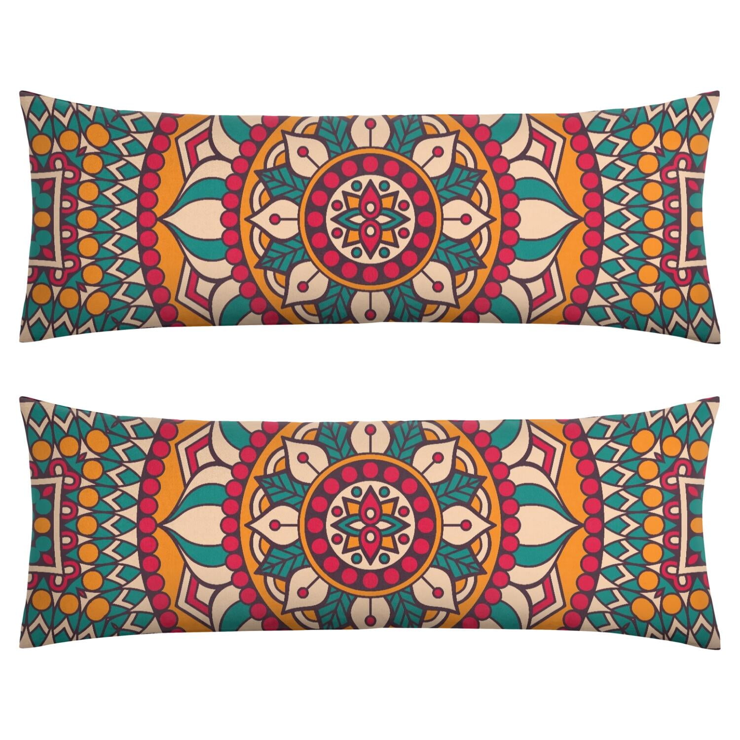 Mandala Long Body Pillow Cover – Soft & Breathable Meditation Fabric, Hidden Zipper, 20"x54 ...