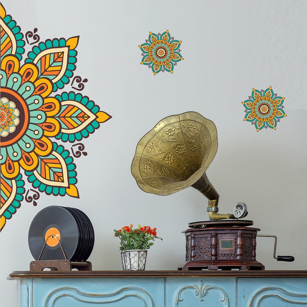 Mandala Lotus Vinyl Wall Sticker Lotus Flower Datura Zen Decor Decals ...