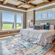 BERTHMEER 8'x10' Abstract Machine Washable Rug, Non-slip for Living ...