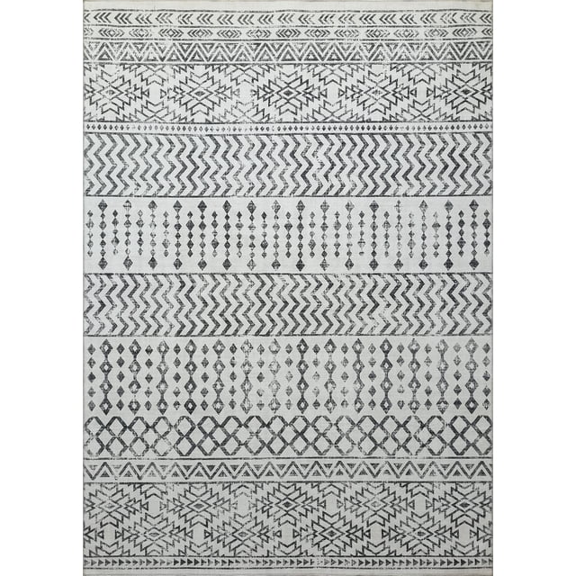 Mandala Machine Washable Area Rug 5'x7' - Non-Slip Low Profile Indoor ...