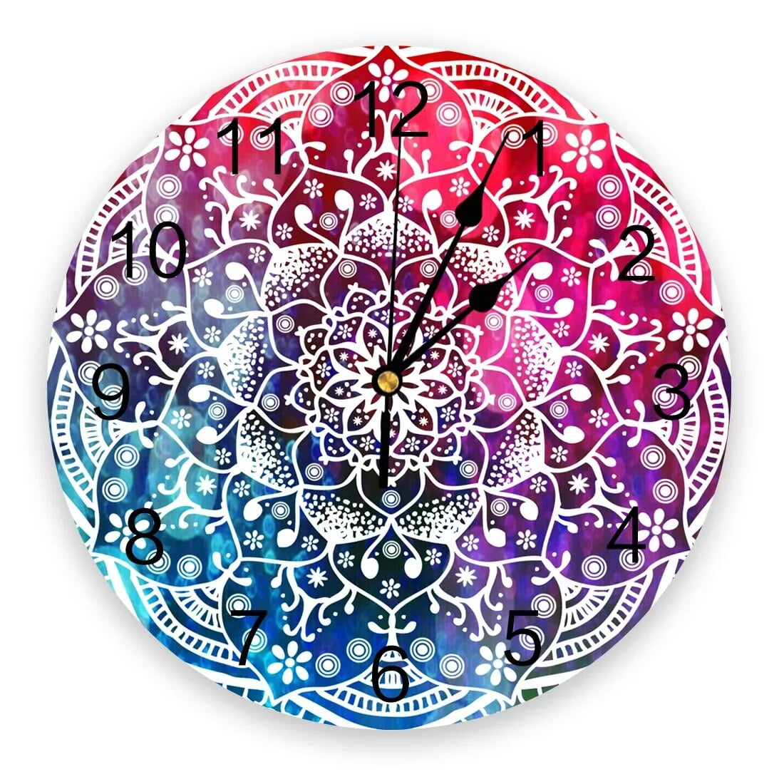 Mandala Marble Wall Clock Home Decor Bedroom Silent Oclock Watch Wall Digital Clock Wall Clock ...