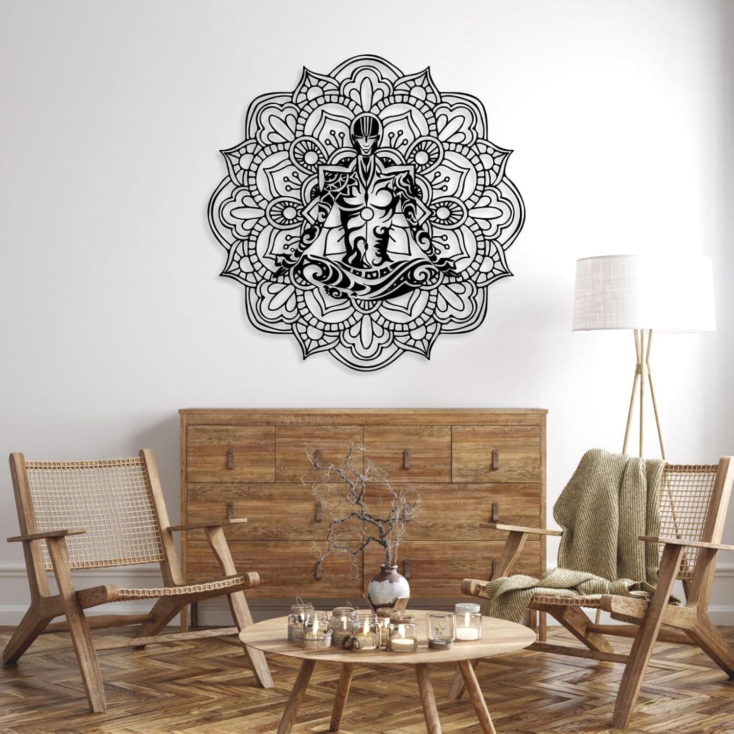 Mandala Metal Wall Art, Mandala Lotus Wall Decor, Lotus Flower Wall ...