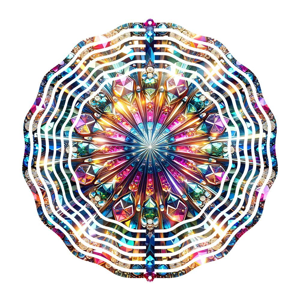 Mandala Metal Wind Spinner,Outdoor 3D Stainless Steel Hanging Wind ...