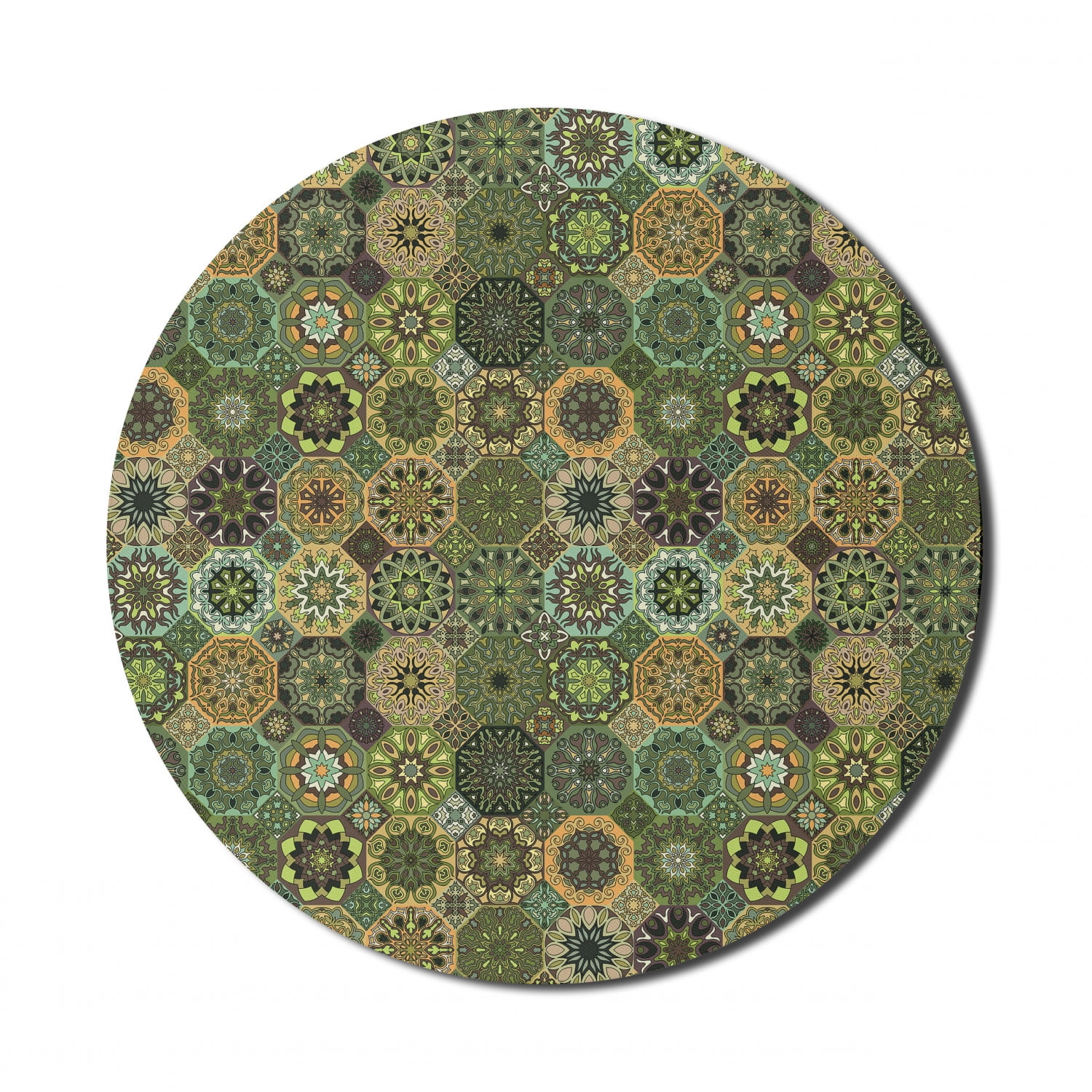 Mandala Mouse Pad for Computers, Oriental Elements with Floral Design ...