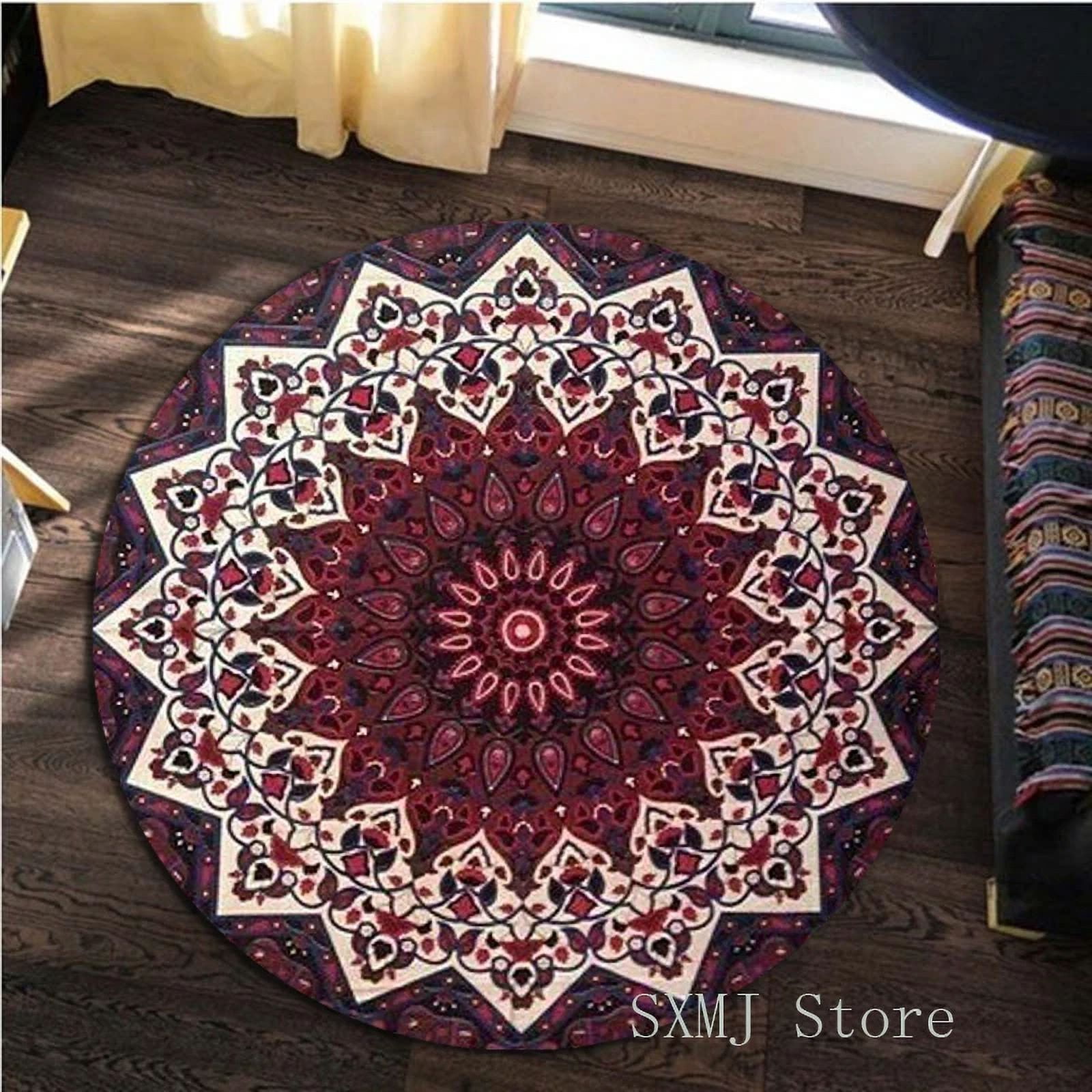 Mandala Paisley Round Carpet Area Rug Colorful Sofa Foot Pad Chair Mat ...