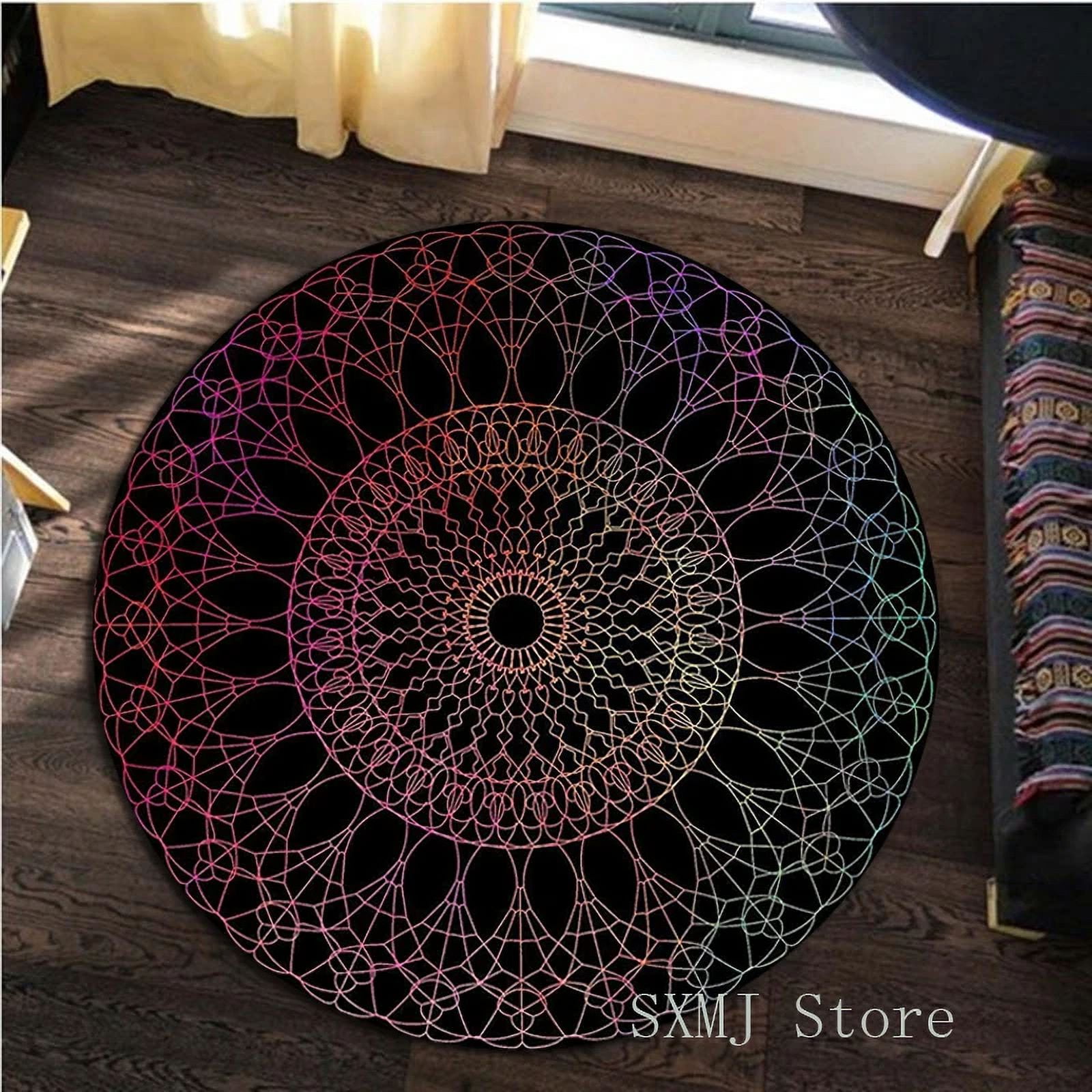 Mandala Paisley Round Carpet Area Rug Colorful Sofa Foot Pad Chair Mat ...
