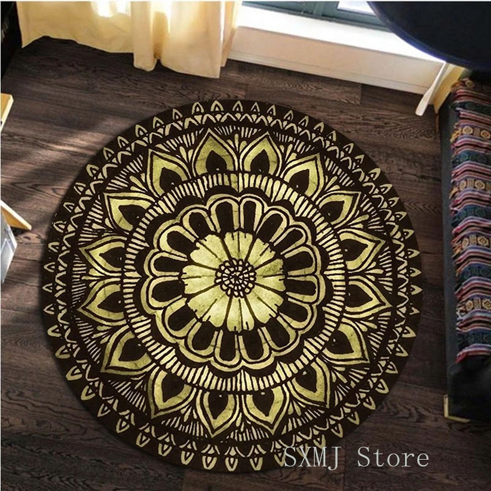 Mandala Paisley Round Carpet Area Rug Colorful Sofa Foot Pad Chair Mat ...