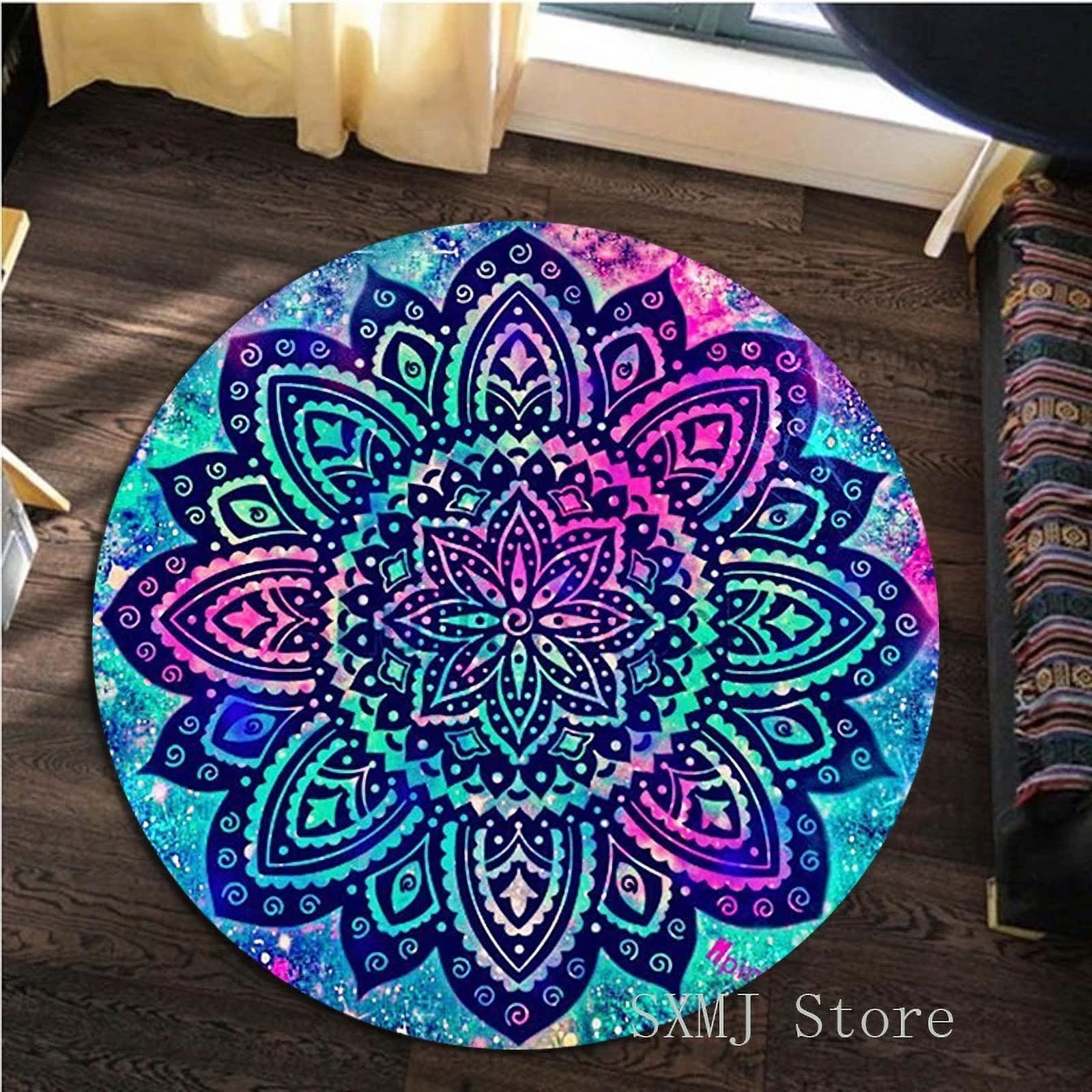 Mandala Paisley Round Carpet Area Rug Colorful Sofa Foot Pad Chair Mat ...