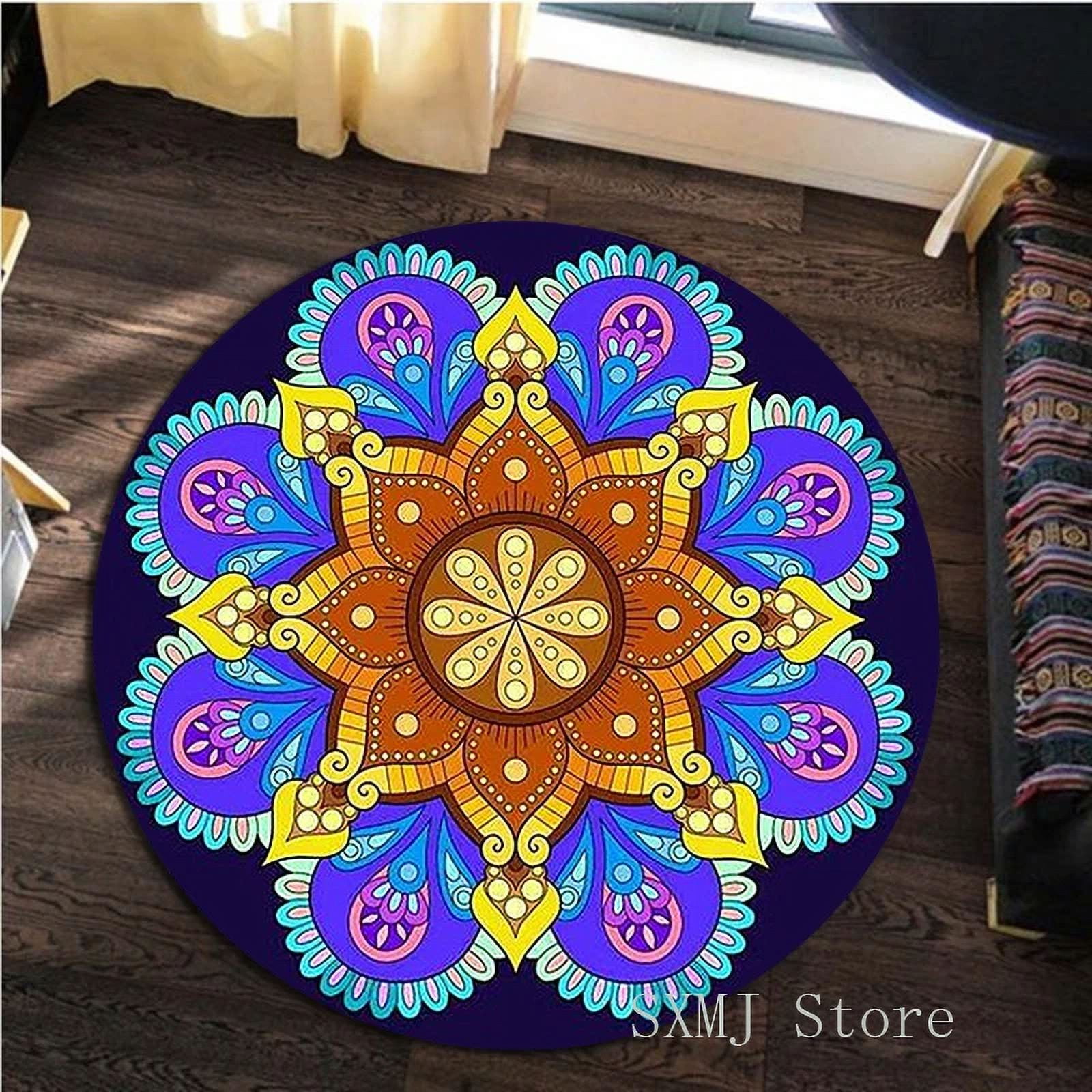 Mandala Paisley Round Carpet Area Rug Door Mats Side Table Sofa Foot ...