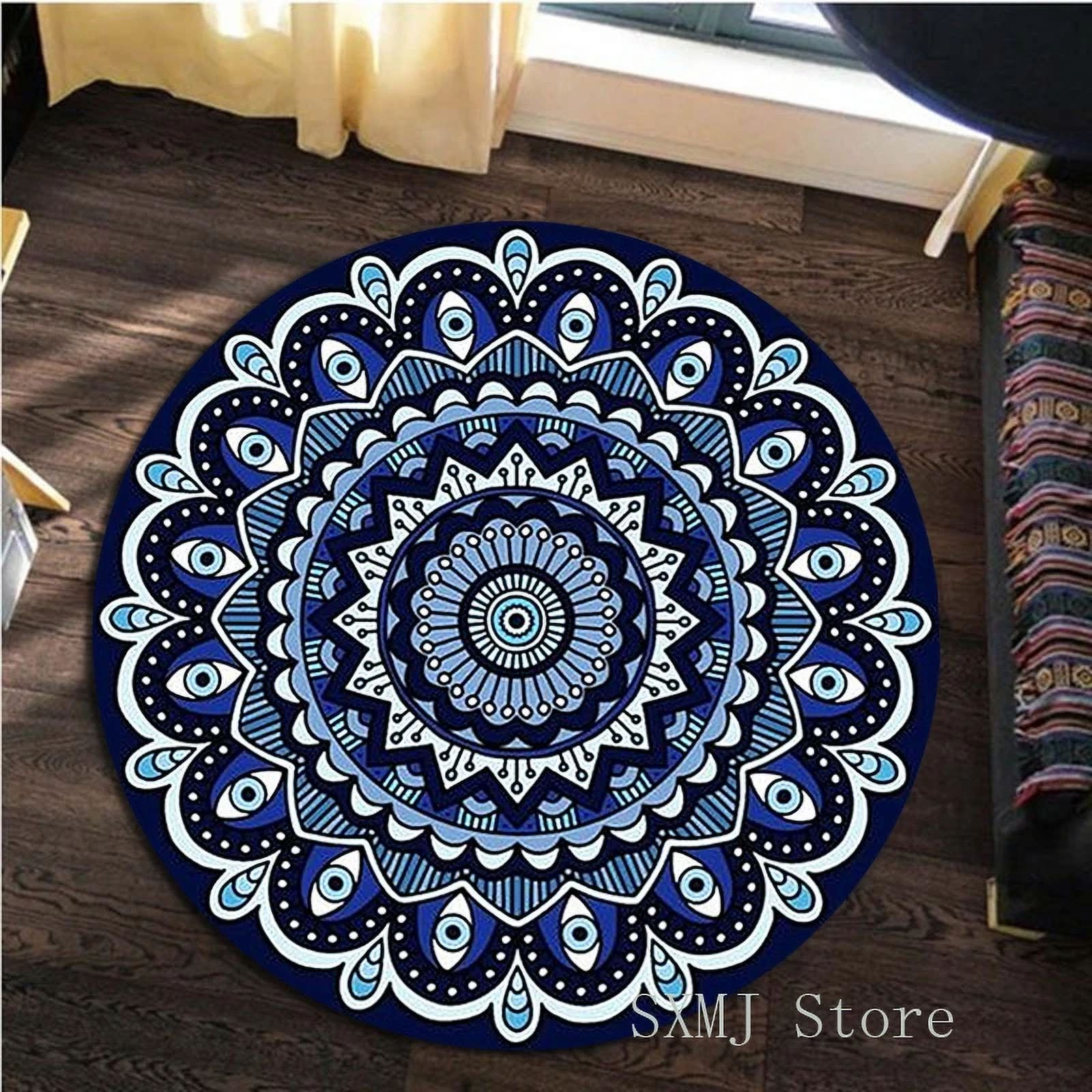 Mandala Paisley Round Carpet Colorful Area Rug Sofa Foot Pad Chair Mat ...