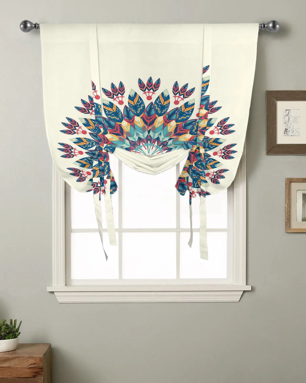 Mandala Pattern Bohemian Window Curtain for Living Room Roman Curtains ...