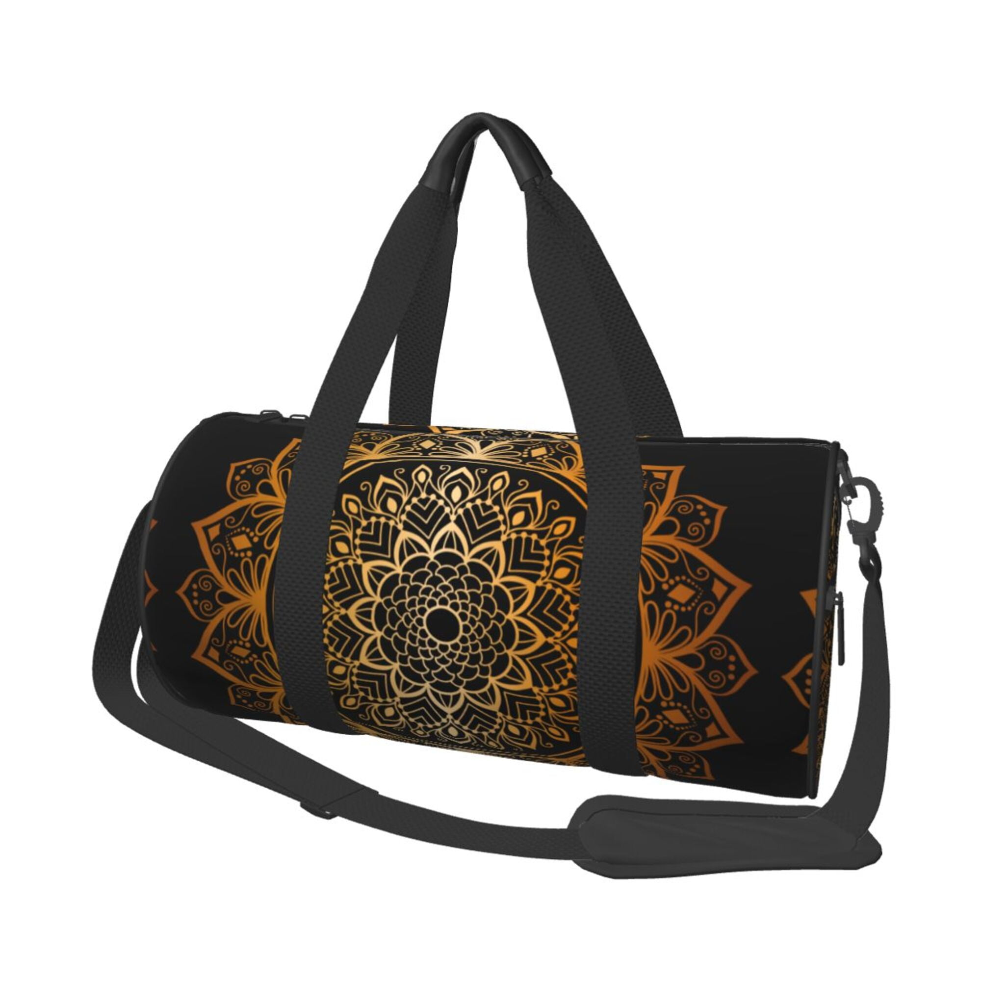 Mandala Pattern |Circular Canvas Travel Luggage Bag,Weekender Overnight ...