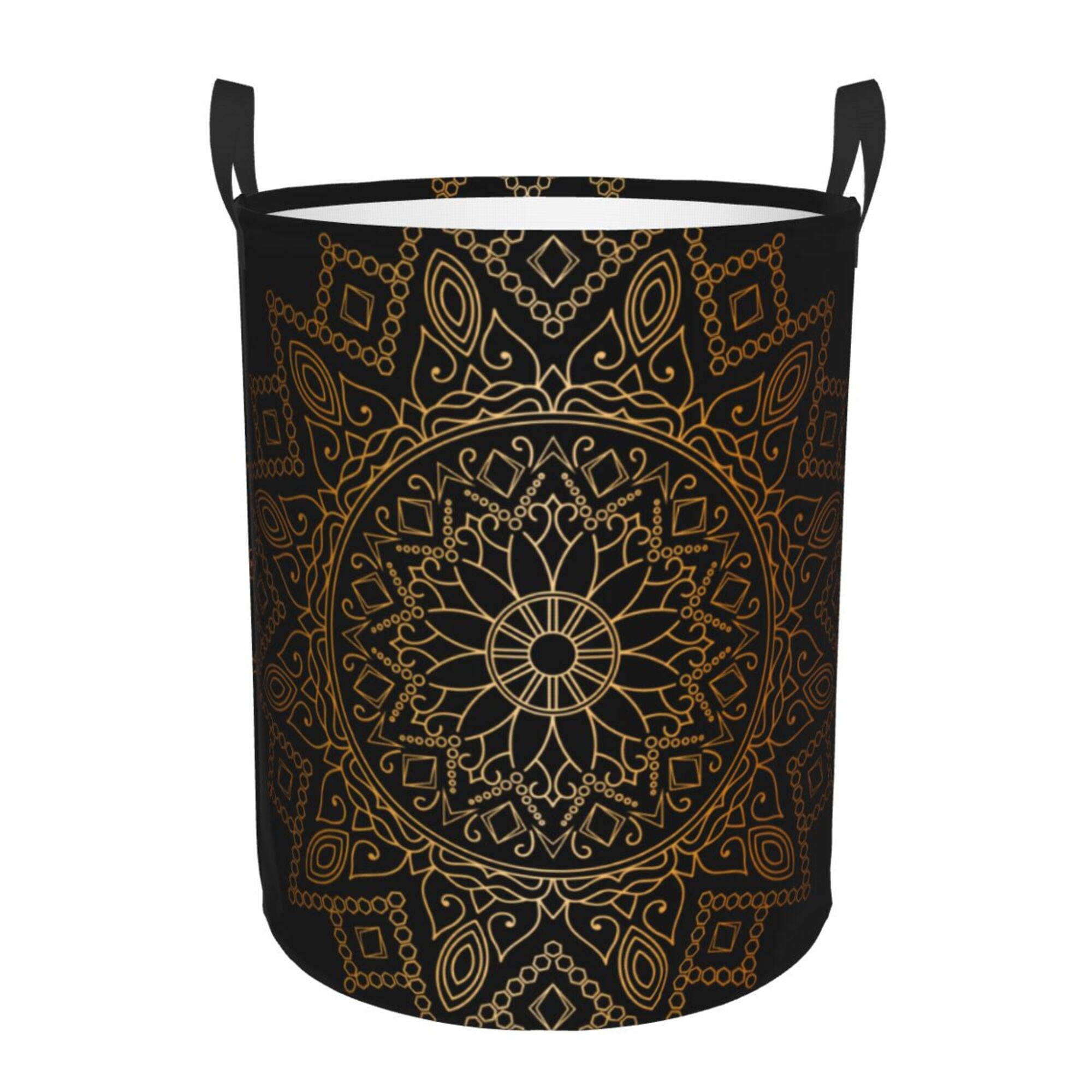 Mandala Pattern Circular Laundry Basket (With Handle) Waterproof Oxford ...