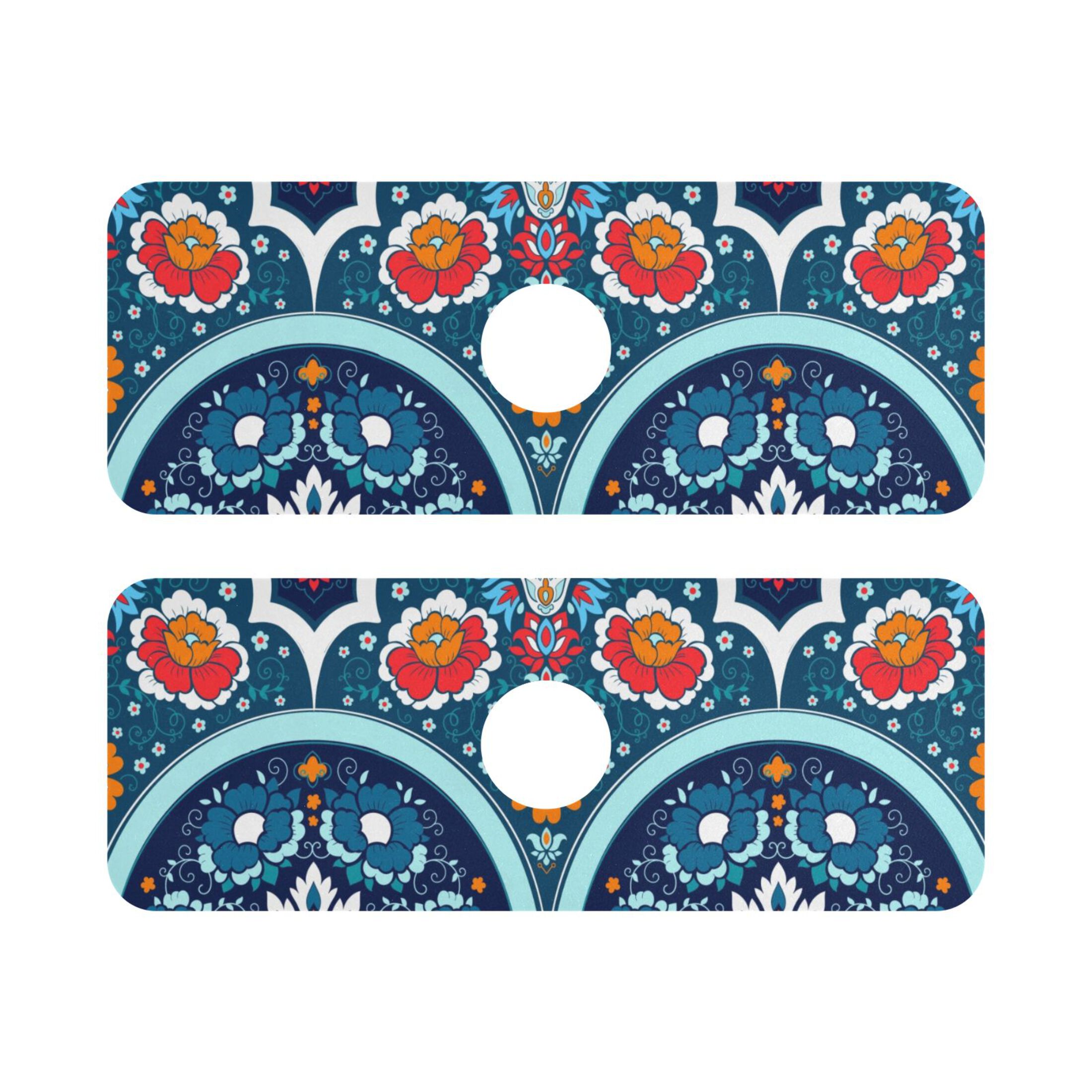 Mandala Pattern Elephants 2 PCs Sink Splash Guard Set Kitchen Faucet ...