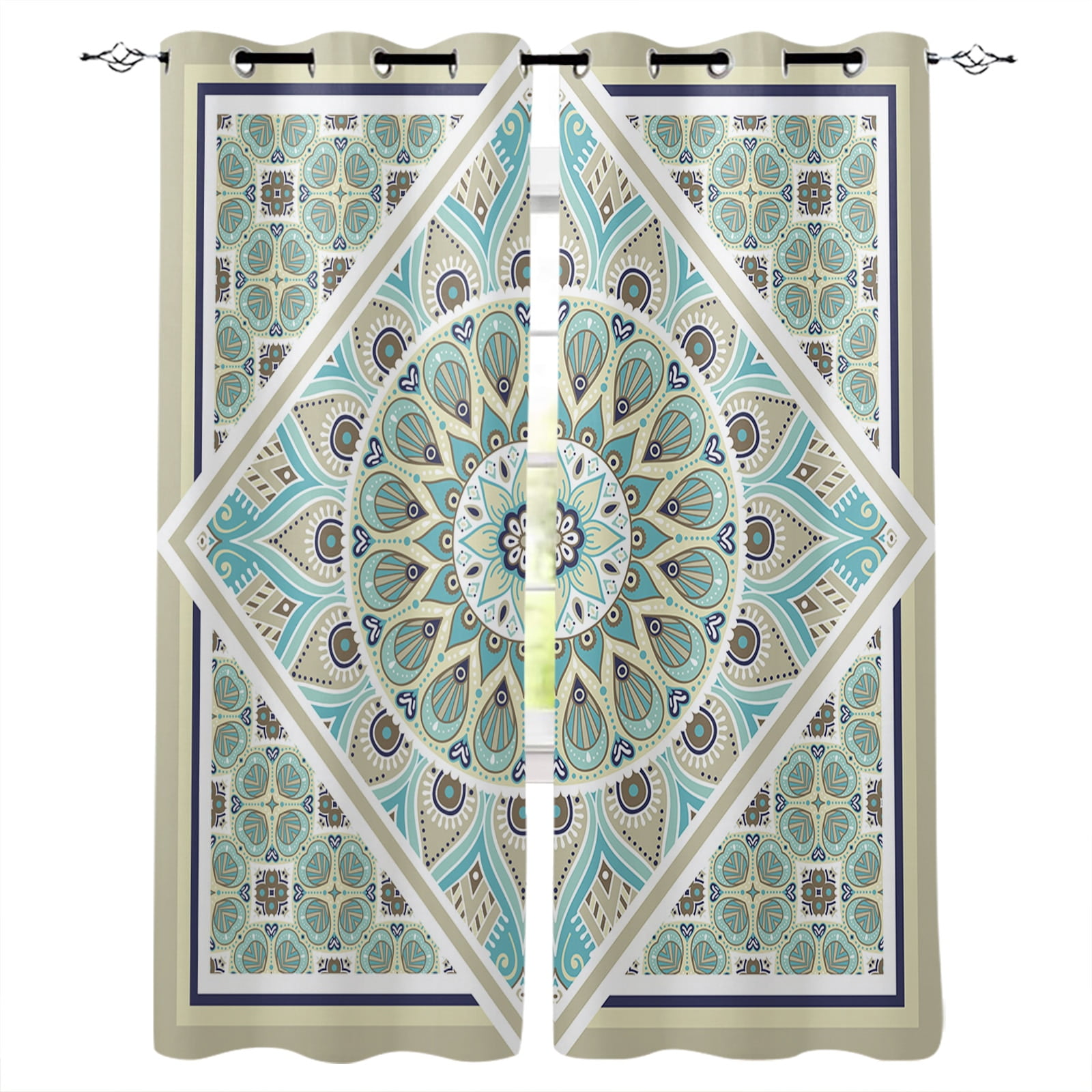 Mandala Pattern Gradient Curtains For Bedroom Living Room Modern ...
