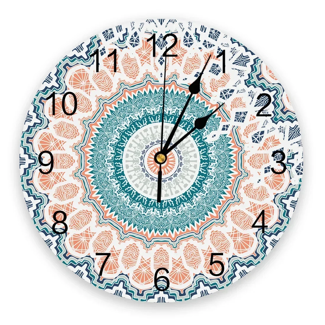 Mandala Pattern Kitchen Round Wall Clocks Desktop Digital Clock Non ...