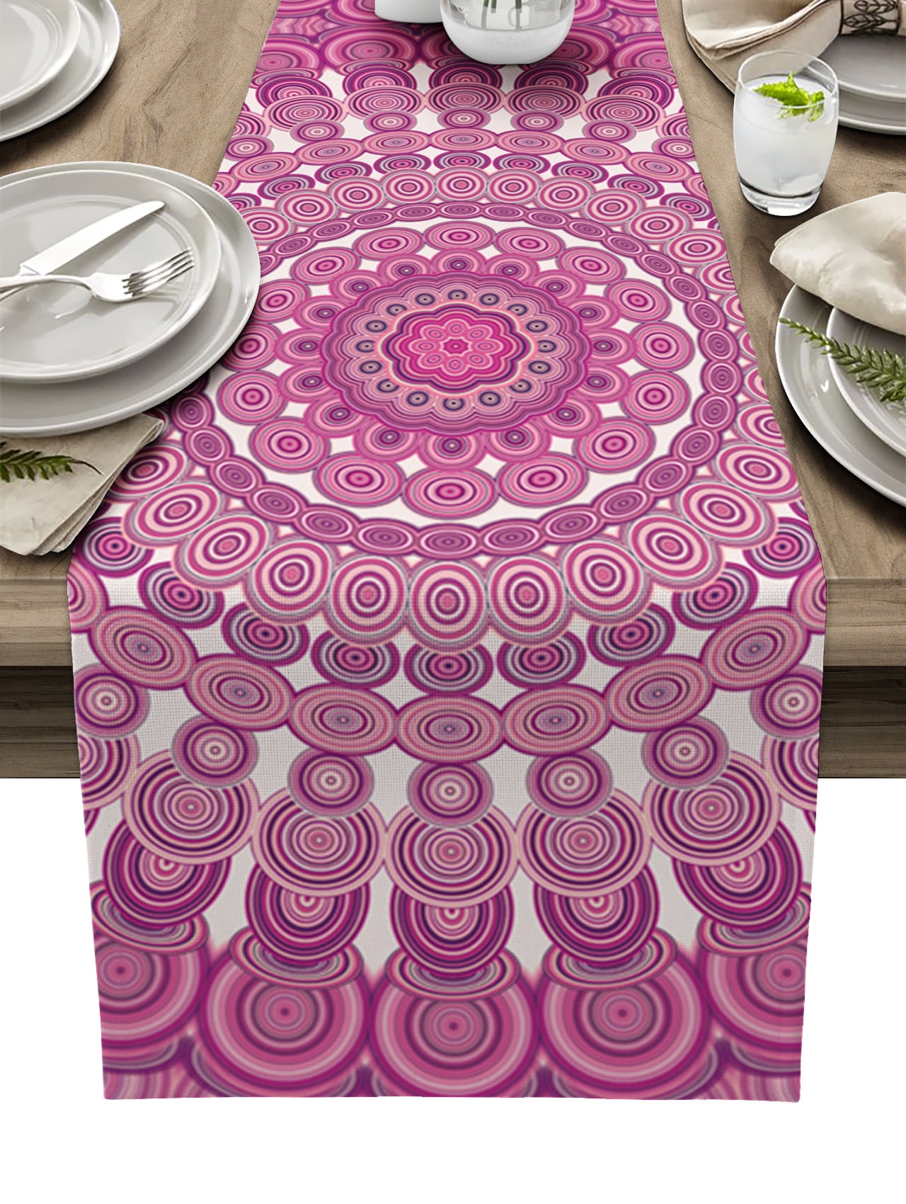 Mandala Pattern Linen Table Runner Home r Dining Table Coffee Holiday ...