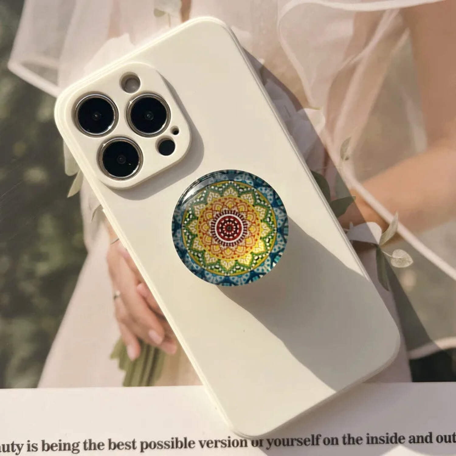 Mandala Pattern Series Mobile Phone Holder Socket Folding Grip Tok ...