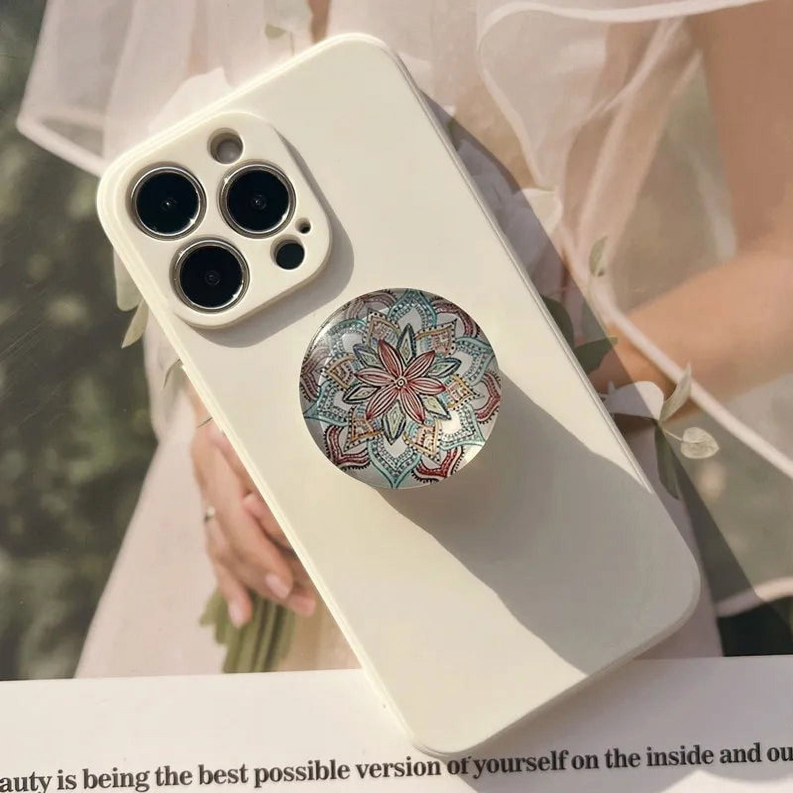 Mandala Pattern Series Mobile Phone Holder Socket Folding Grip Tok ...