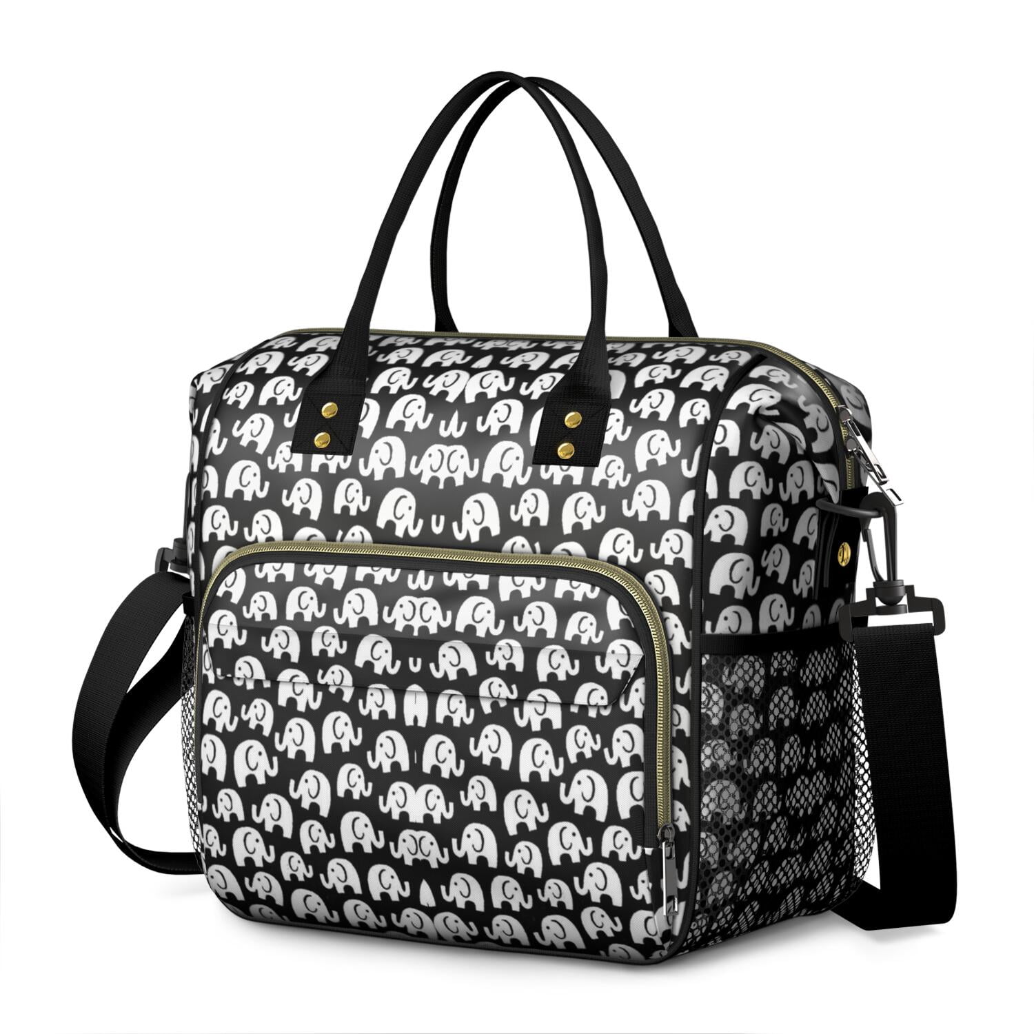 Mandala Patterned Large Lunch Tote, Insulated Boho Reusable Lunch Bag ...