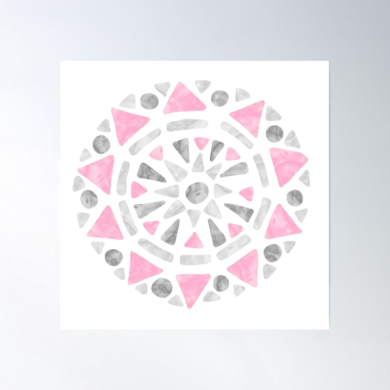 Mandala Pink Gray White Demigirl Pride Flag Poster Wall Art, Modern ...