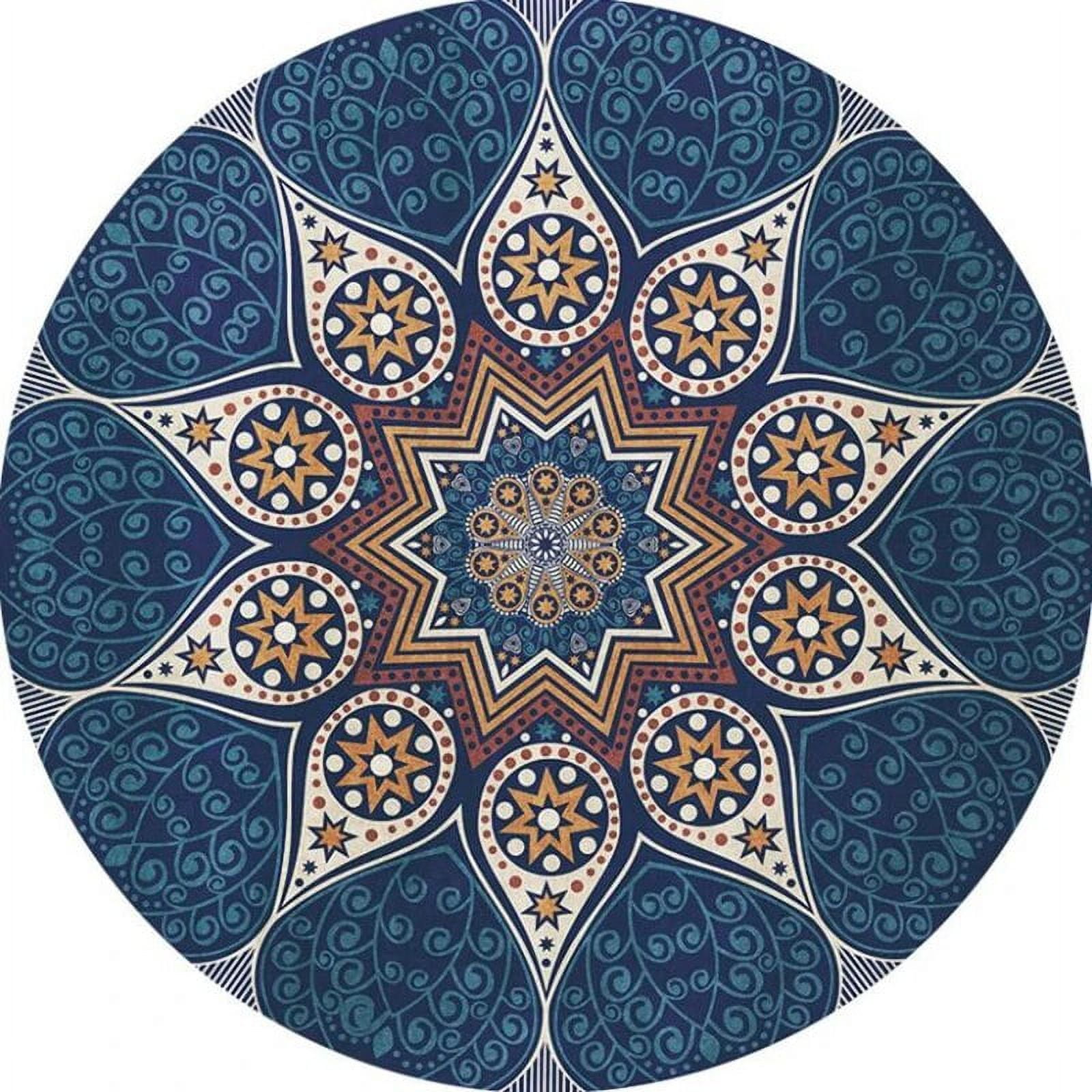 Mandala Print Round Carpet Nordic Modern Living Room Anti-Slip Rug ...