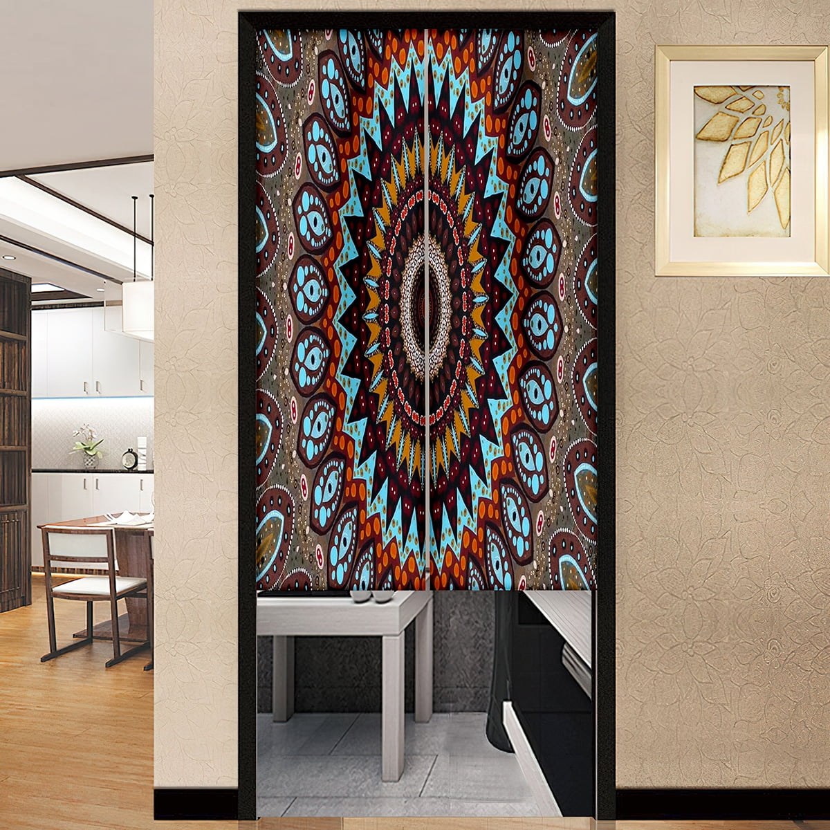 Mandala Printed Japanese Door Curtain Partition Boho Kitchen Doorway ...