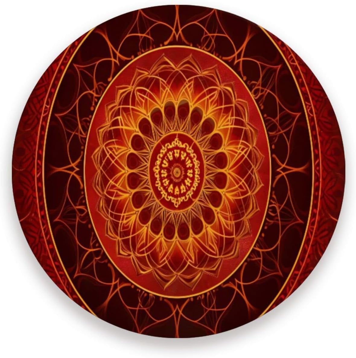 Mandala Red Coaster, Drinks Round Absorbent Stone Set with Ceramic ...