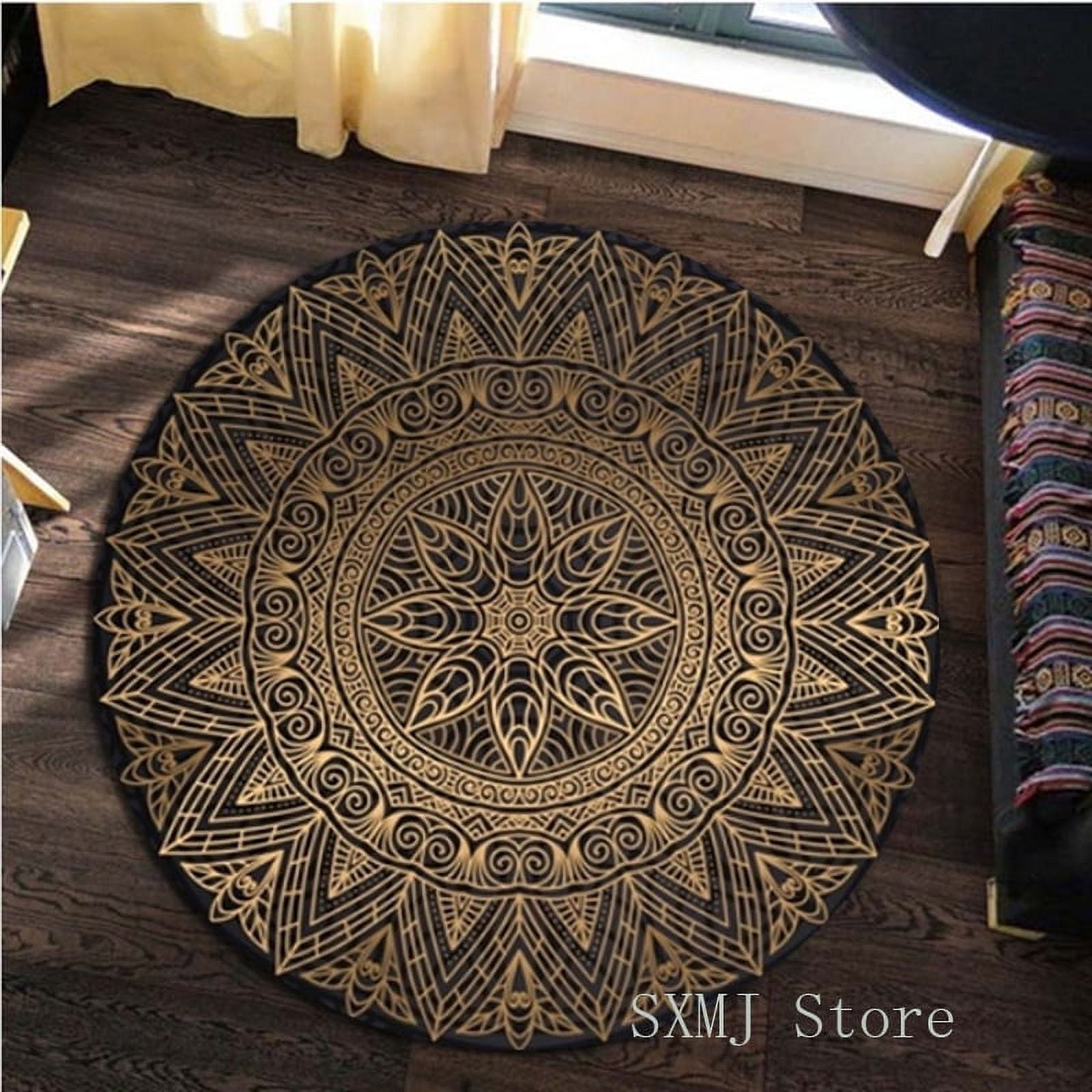 Mandala Round Area Rug Carpet Religion Paisley Floral Sofa Foot Pad ...