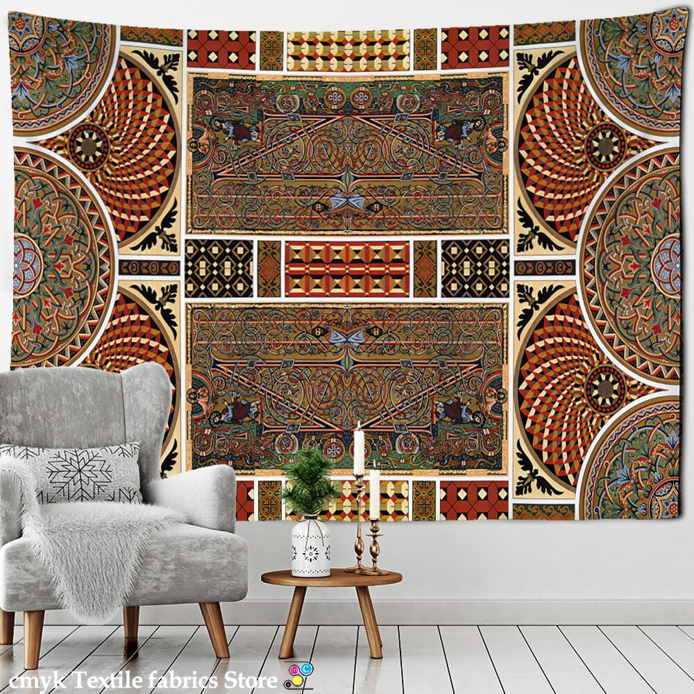 Mandala Rug Pattern Tapestry Wall Hanging Boho Aesthetic Room Tapiz ...