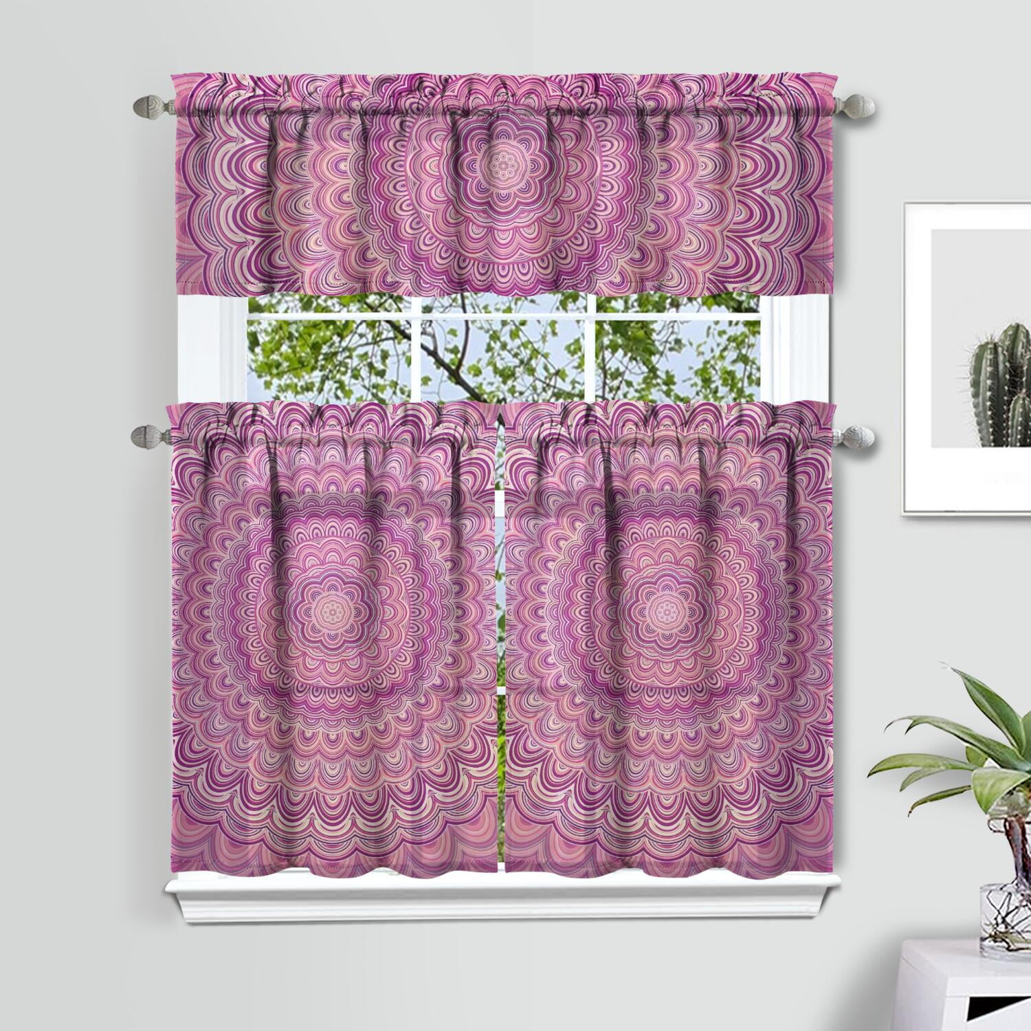 Mandala Series Curtain Panels - Triple Layer Mandala Drapes with 80% ...