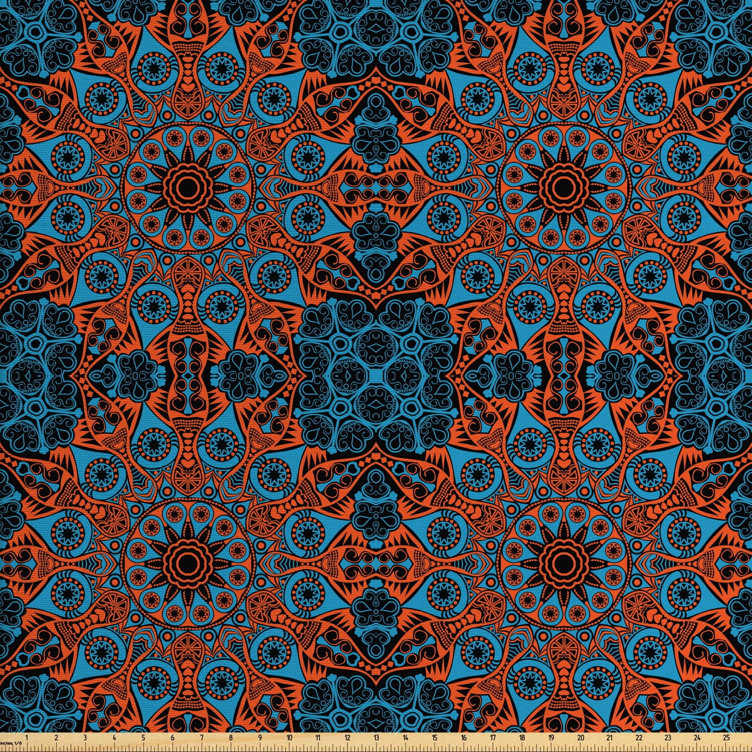 Ambesonne Mandala Fabric by the Yard Upholstery, Chinese Lace Motif, 3 ...