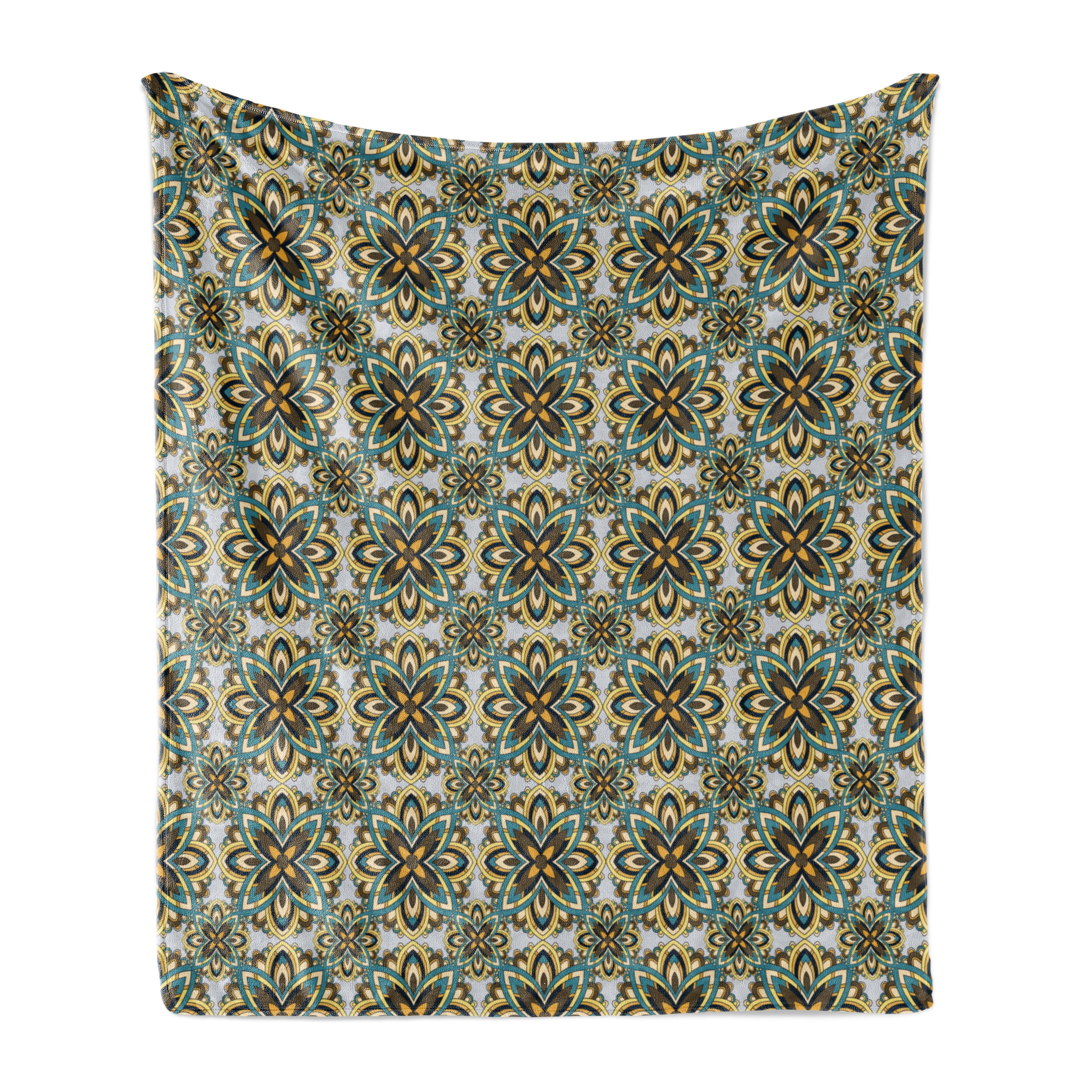 Mandala Soft Flannel Fleece Throw Blanket, Modern Style Universe Motif ...