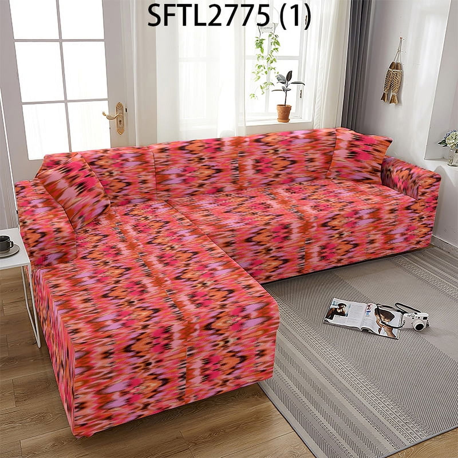 Mandala Stripe Pattern Elastic Sofa Cover Square Geometry Stretch Sofa ...