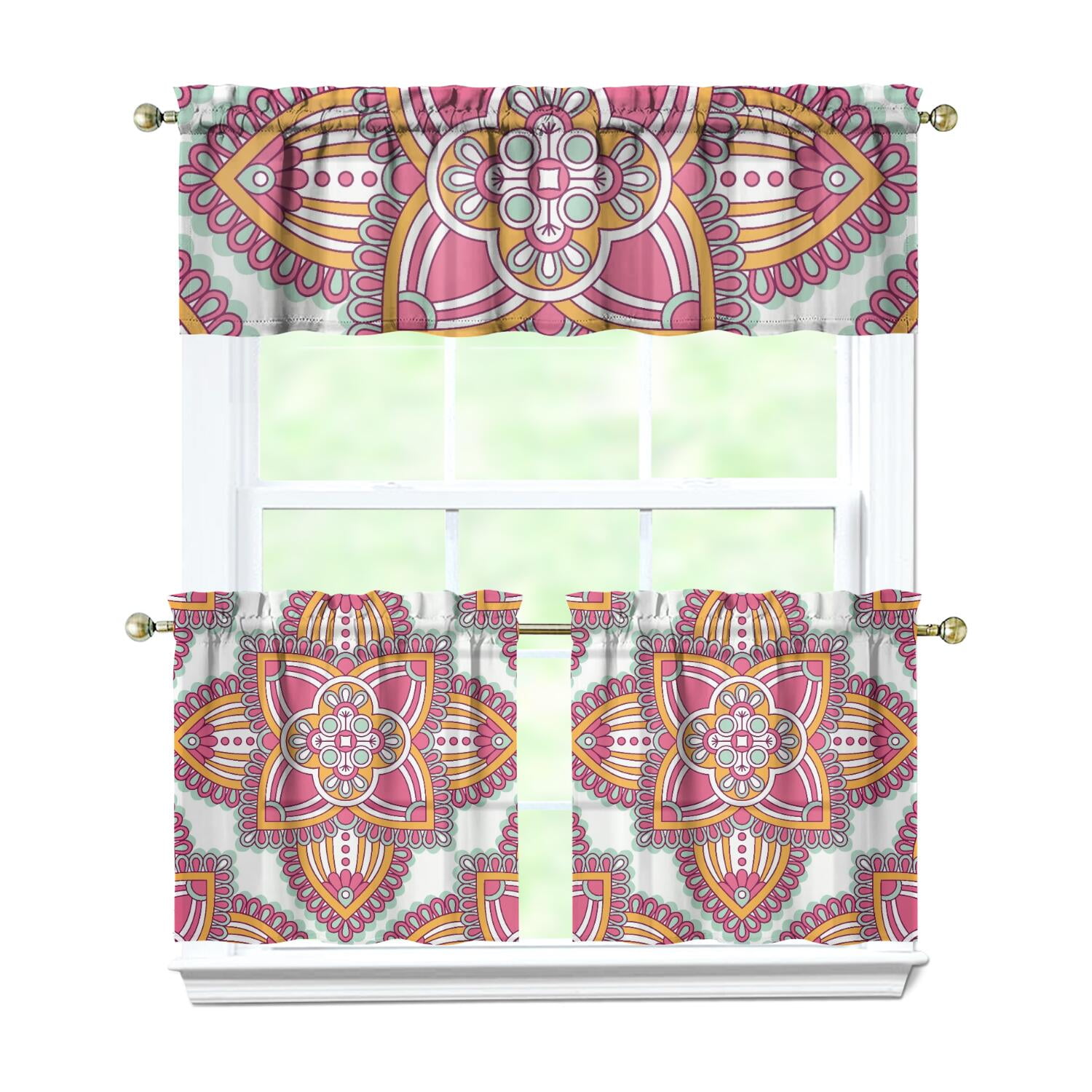 Mandala Style Blackout Drapes - Trippy Galaxy Print 3-Piece Curtain Set ...