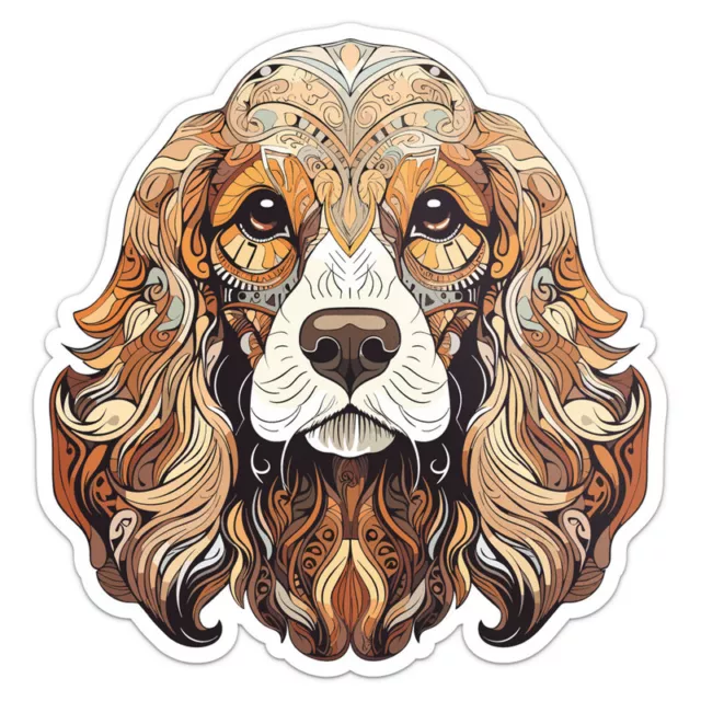 Mandala Style Cocker Spaniel Dog Sticker Phone Decal Water Bottle ...
